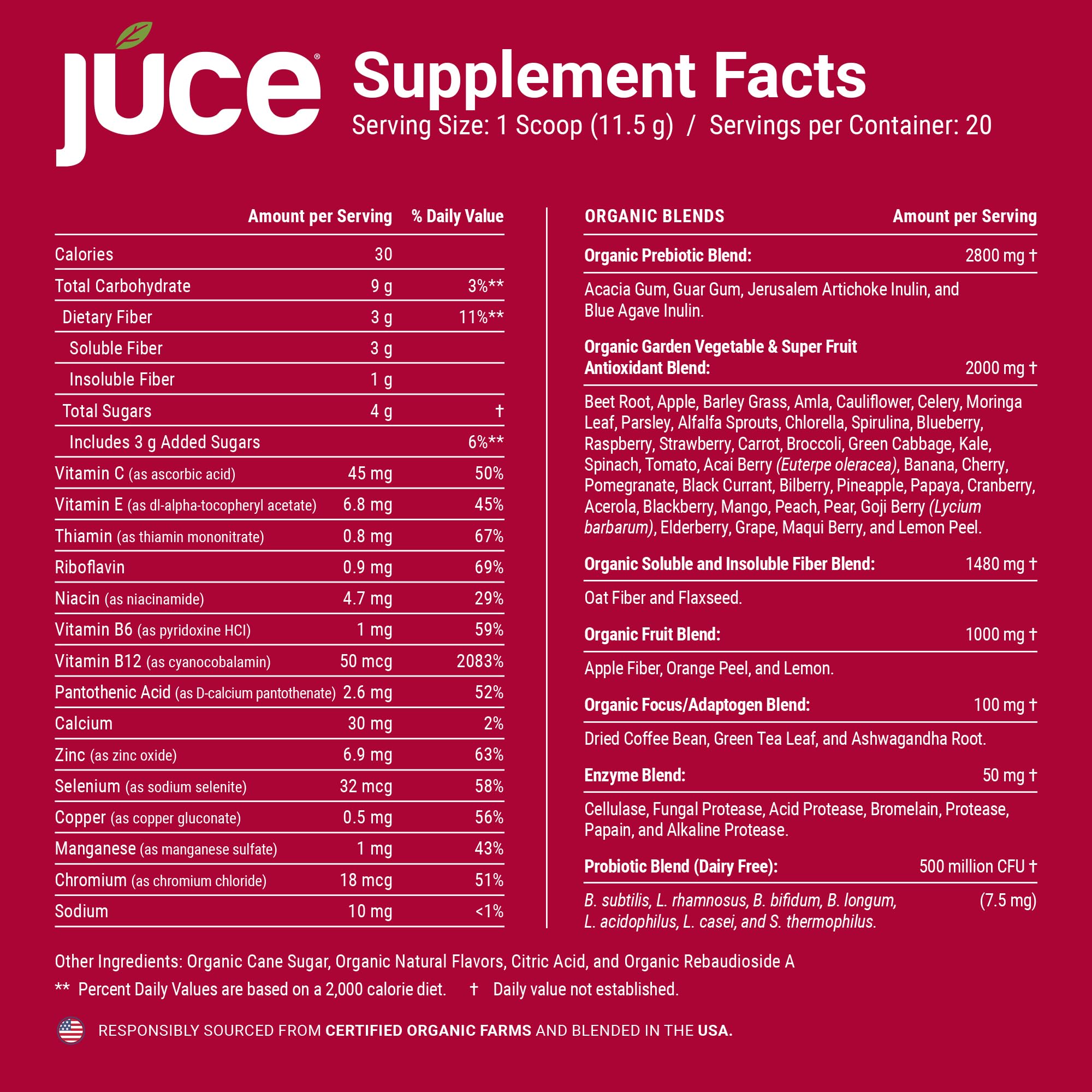 Plant-based vitamins and minerals
