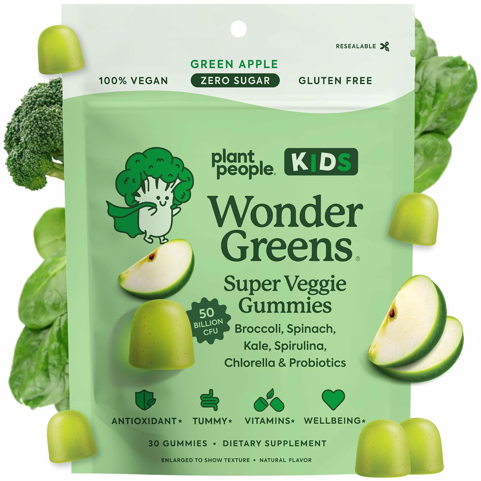 Plant People kids vitamins green apple