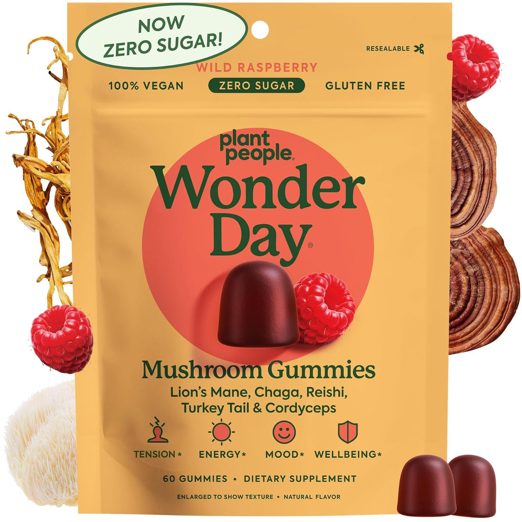 Plant People mushroom gummies raspberry flavour