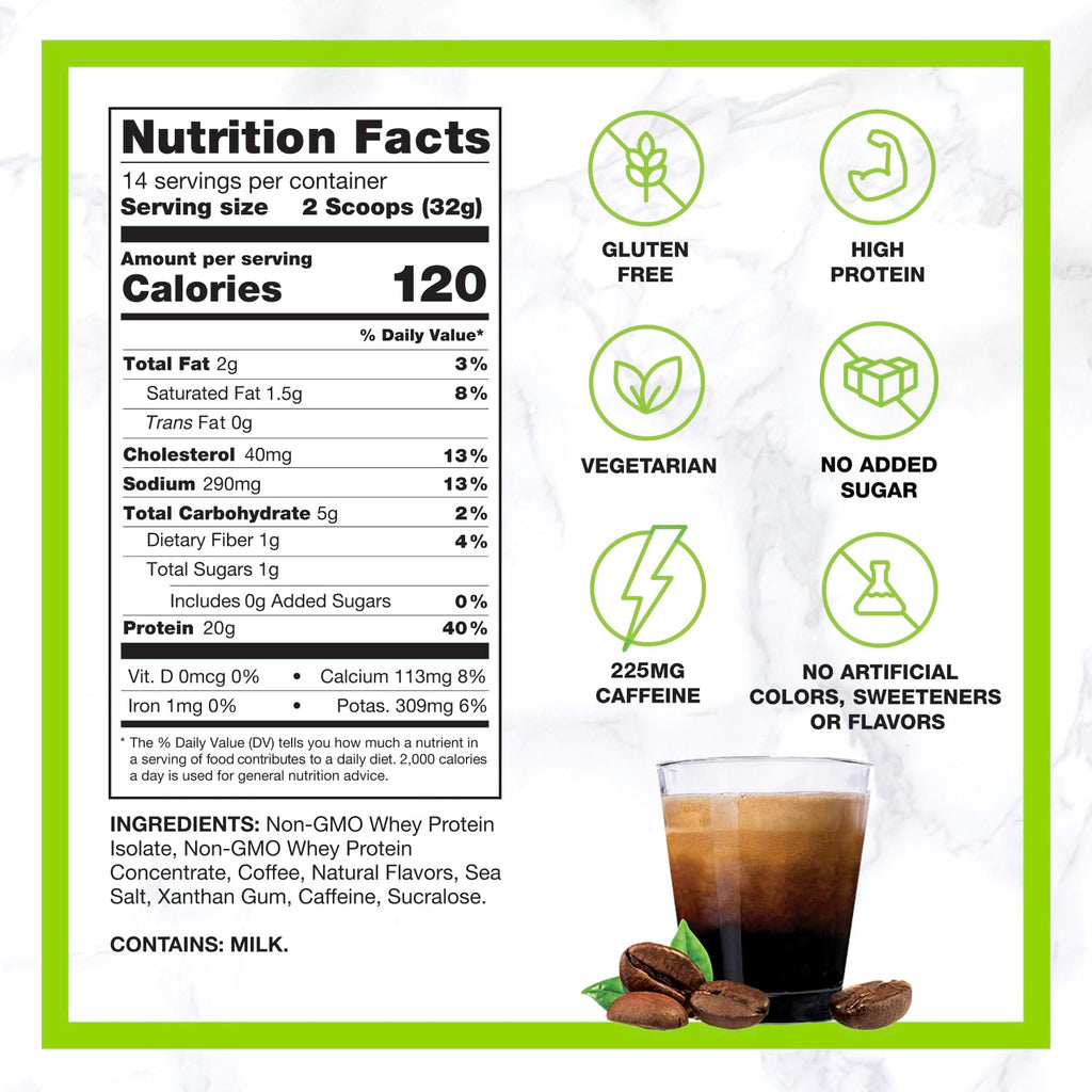plant protein espresso iced drink