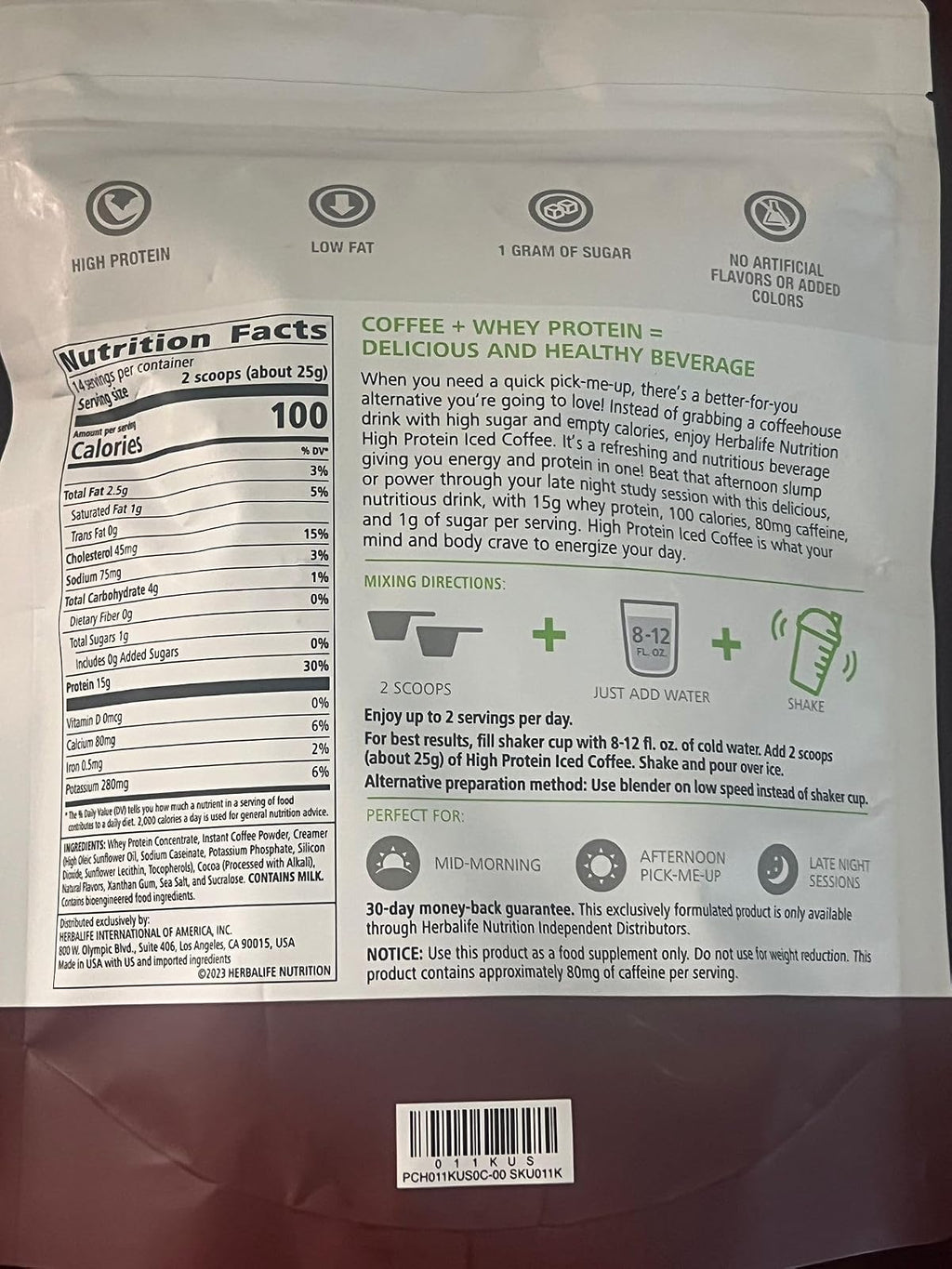 plant protein iced coffee beverage
