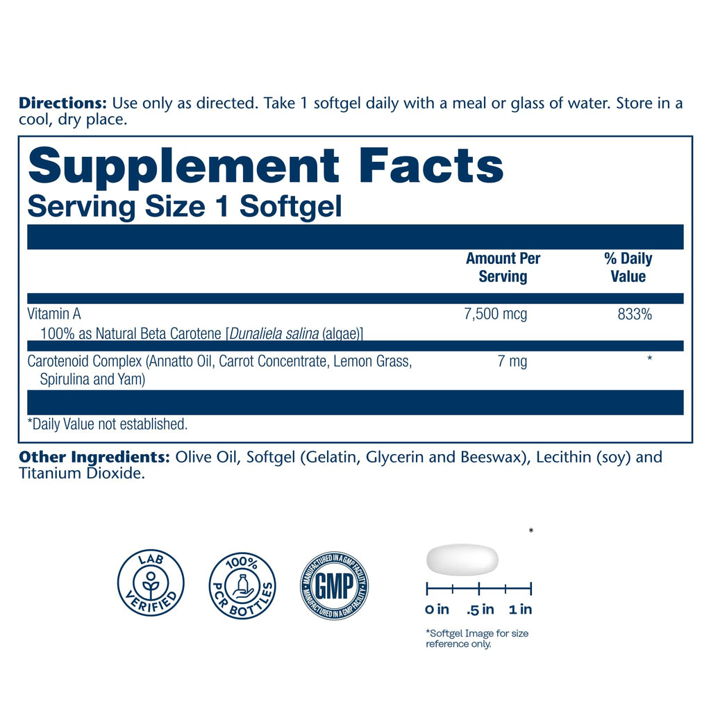 Plant source vitamin A supplement for immunity