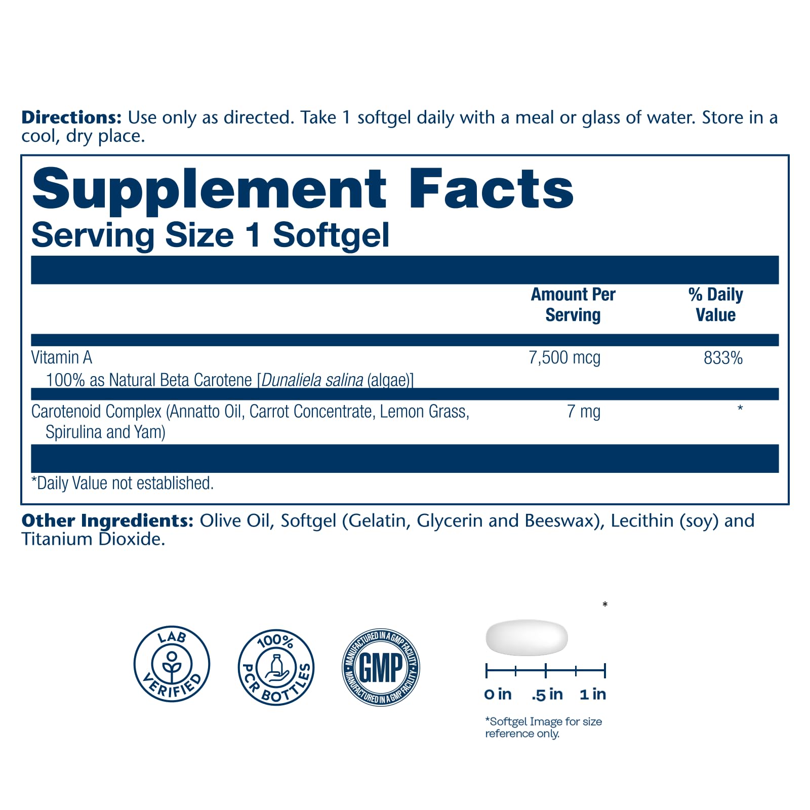 Plant source vitamin A supplement for immunity