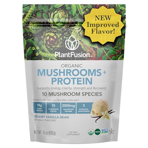 PlantFusion mushroom protein powder vanilla
