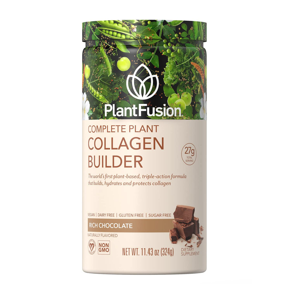 PlantFusion vegan collagen powder chocolate