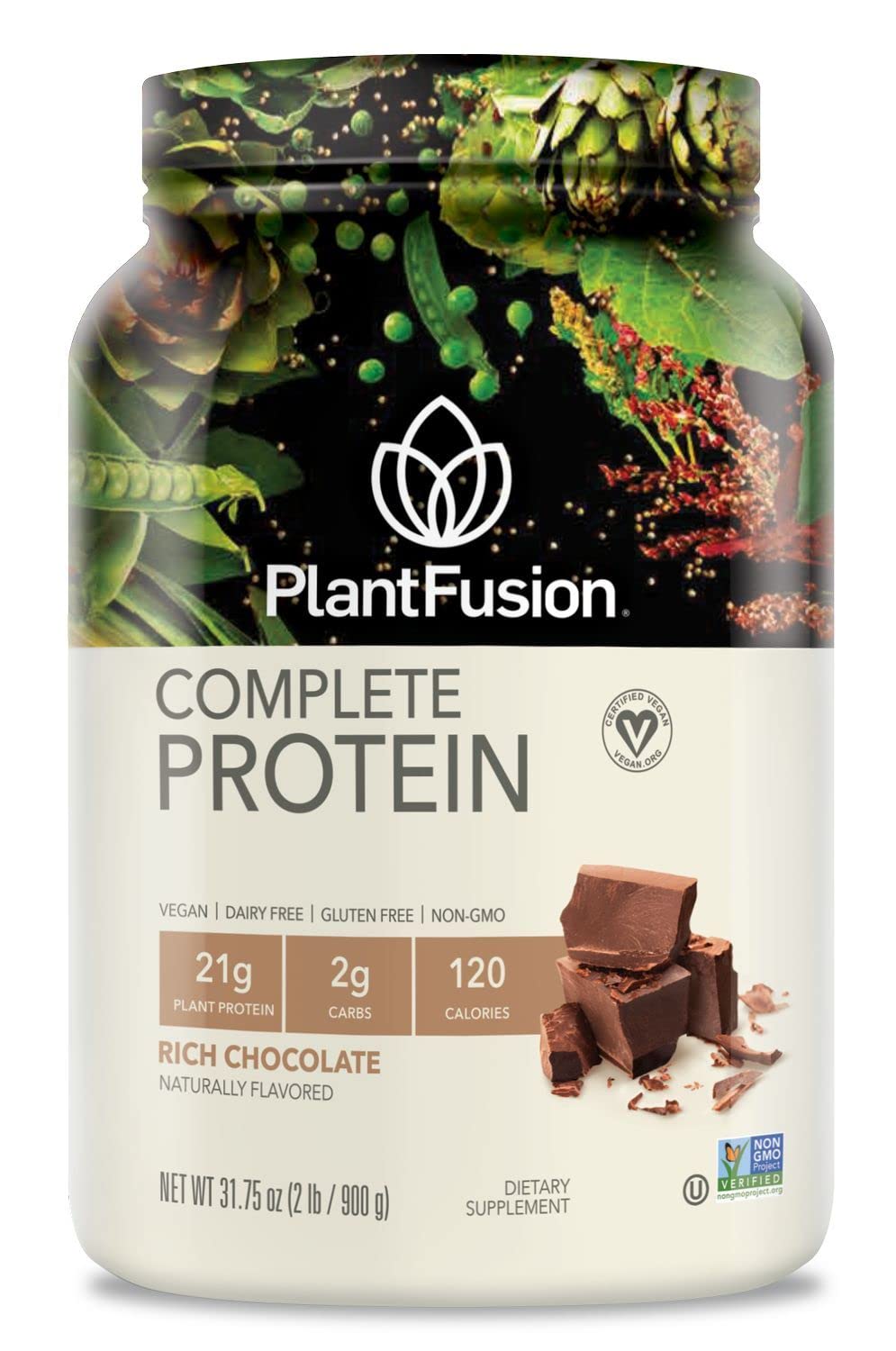PlantFusion vegan protein powder chocolate