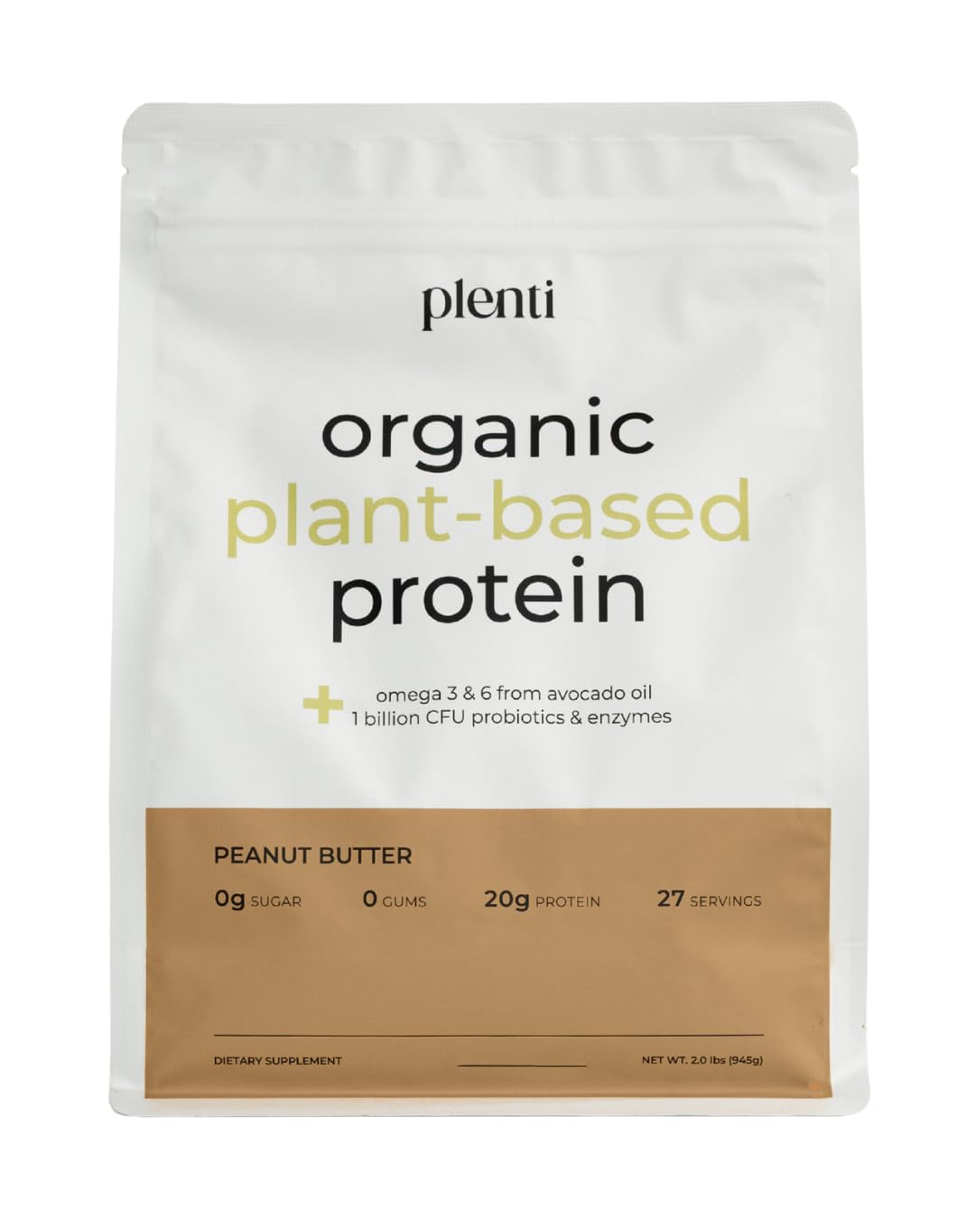 plenti organic peanut butter protein powder