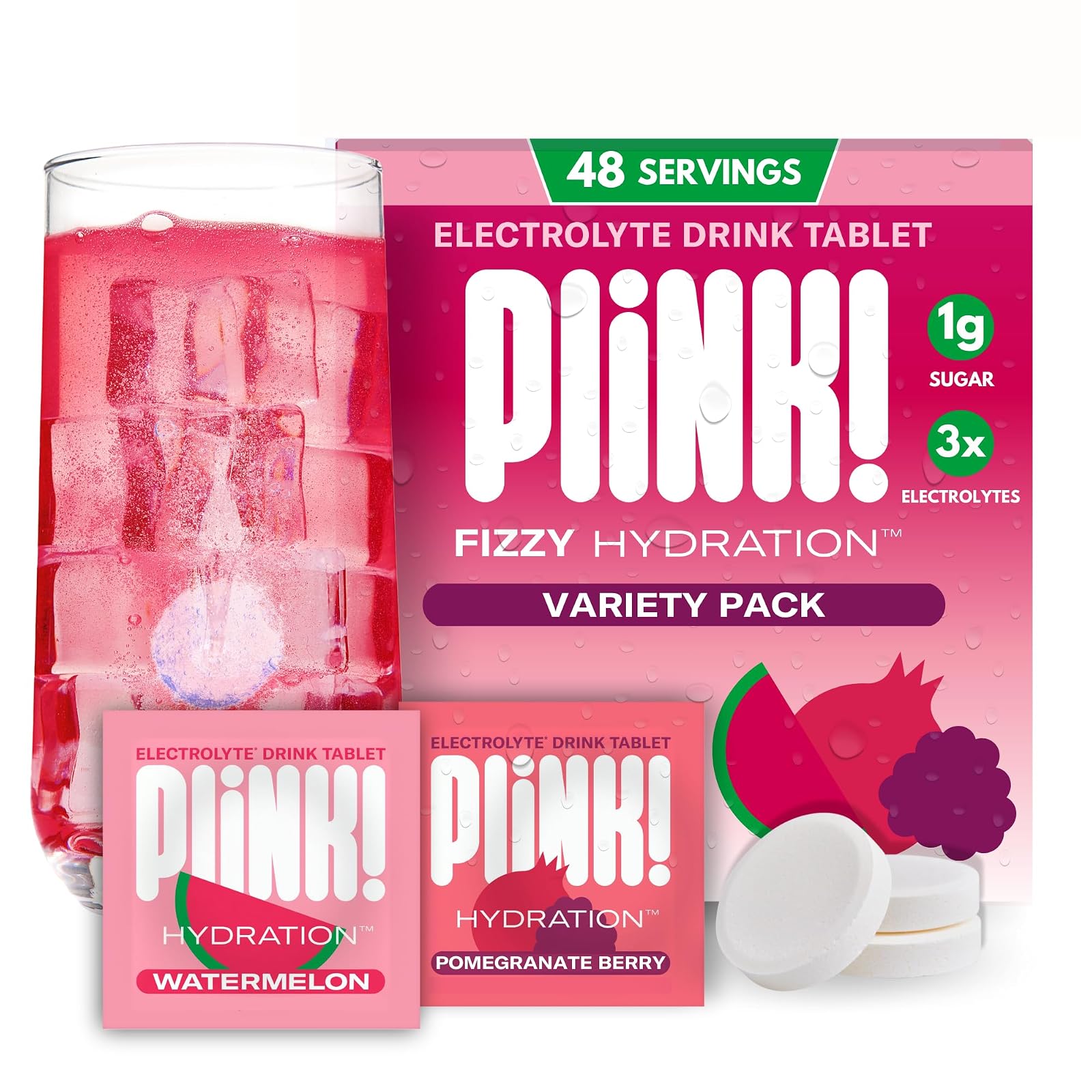 Plink! electrolyte drink tablets for hydration