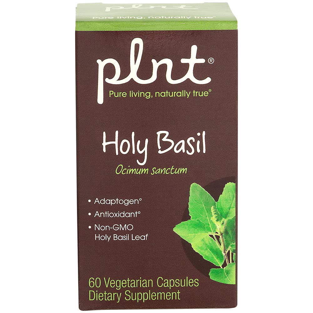 plnt holy basil capsules for stress relief