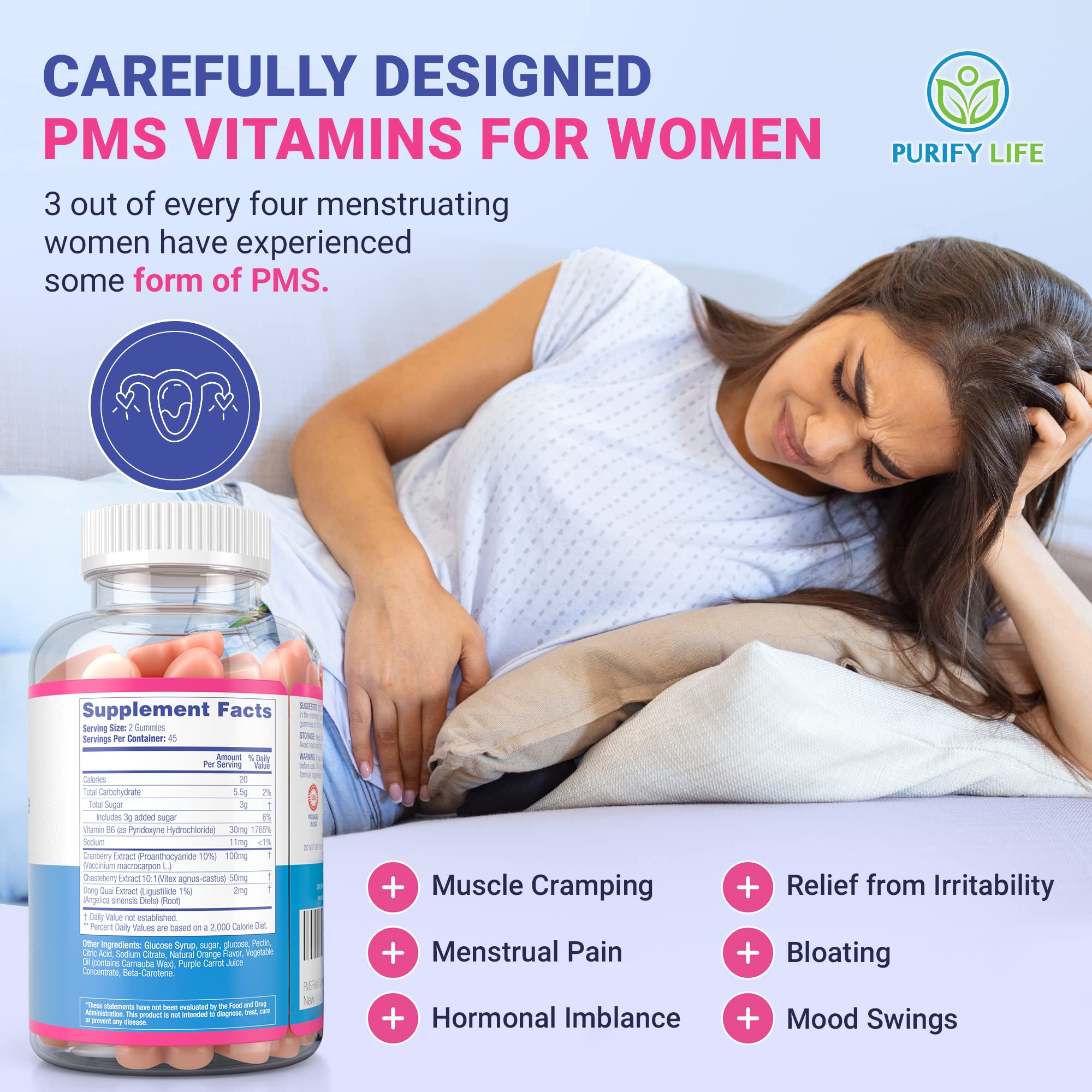 PMS gummies for mood support