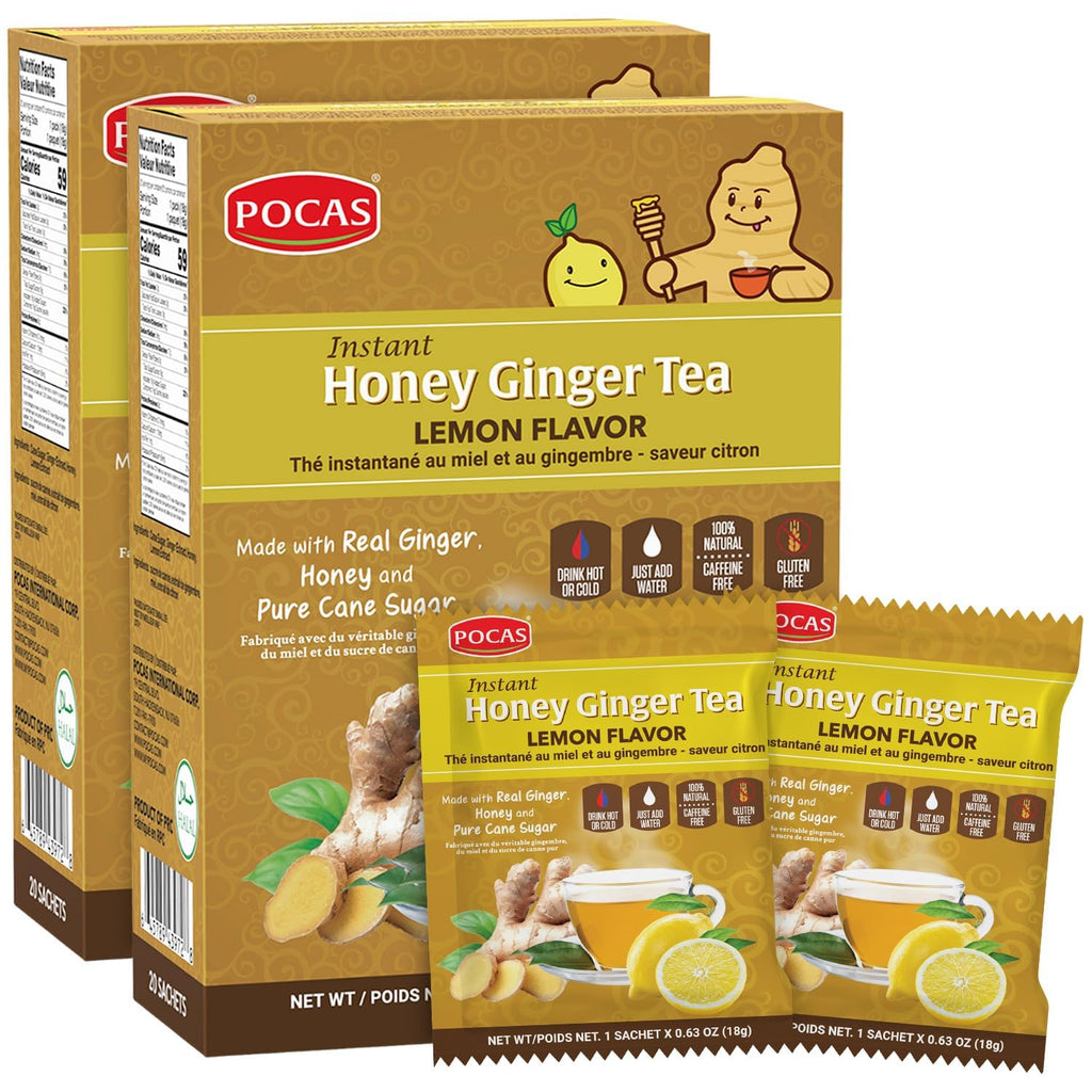 Pocas honey ginger tea packets