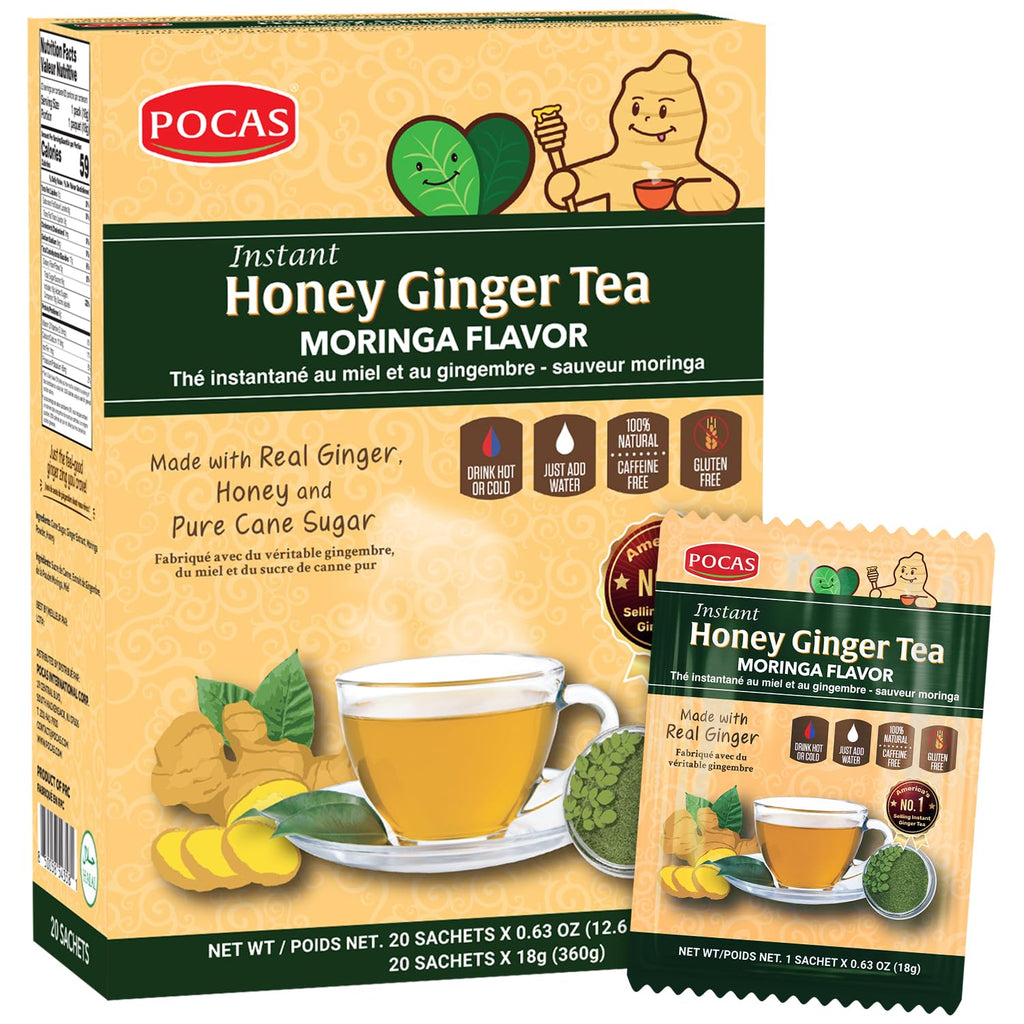 Pocas honey ginger tea packets