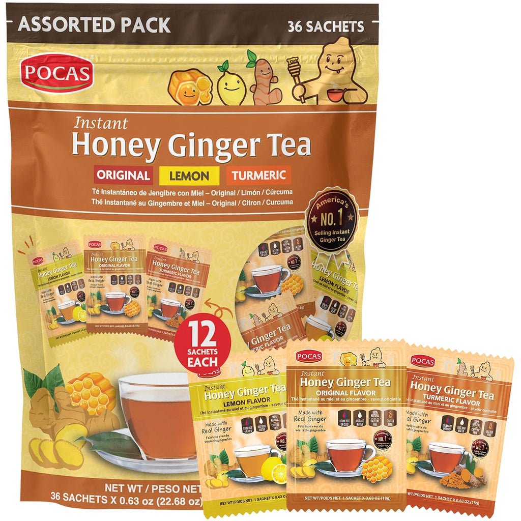 Pocas honey ginger tea packets