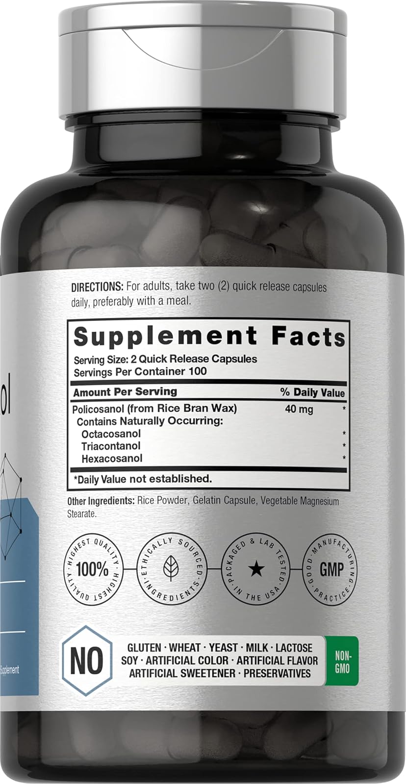 Policosanol capsules for heart support