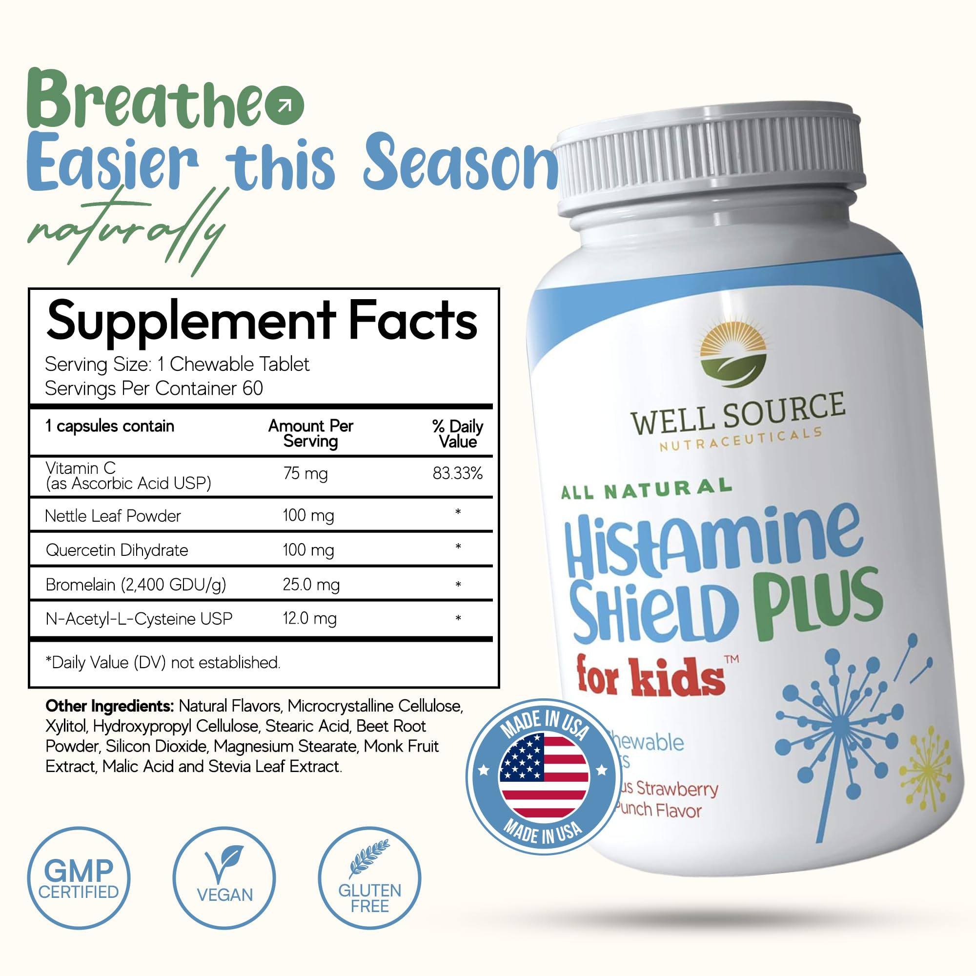 pollen allergy relief chewable tablets