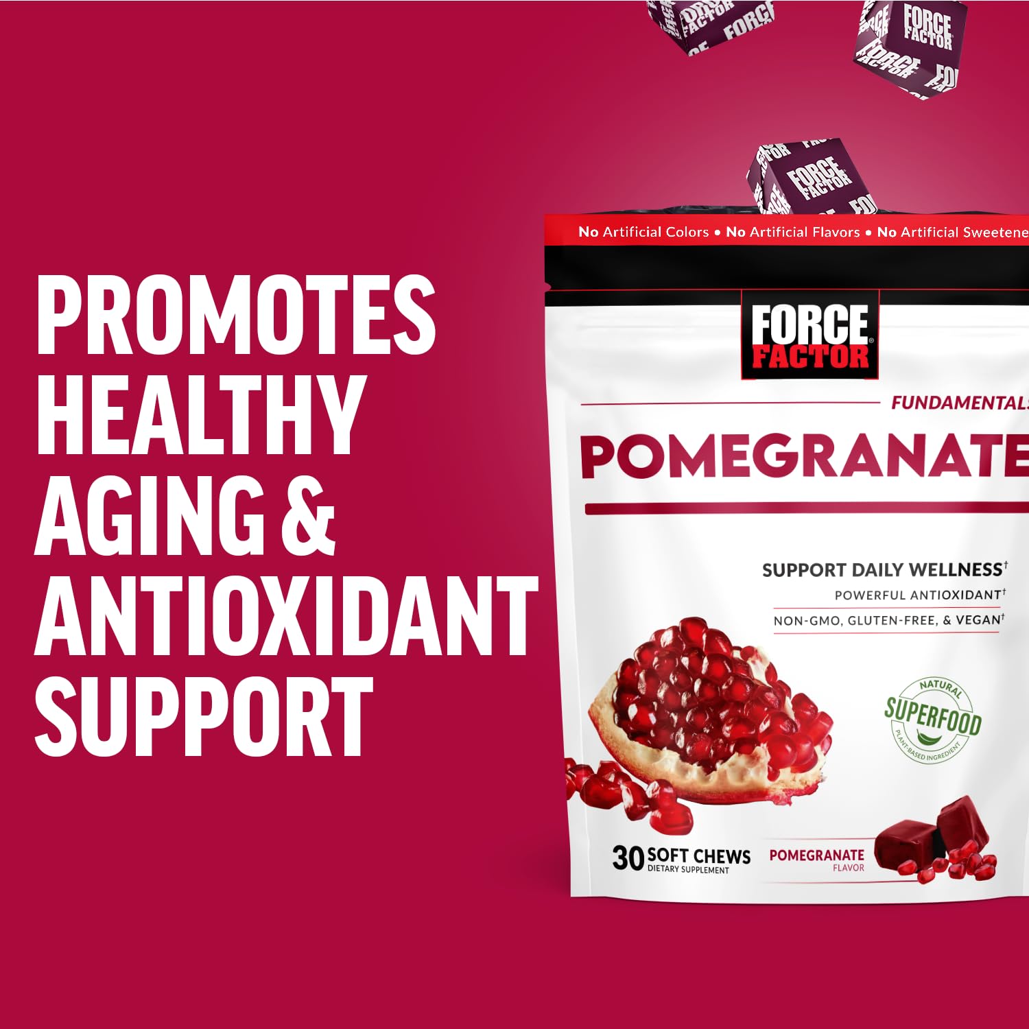 Pomegranate chews for overall health support