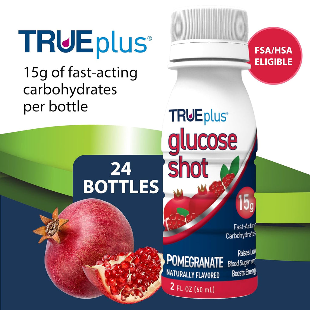 Pomegranate flavored glucose shot
