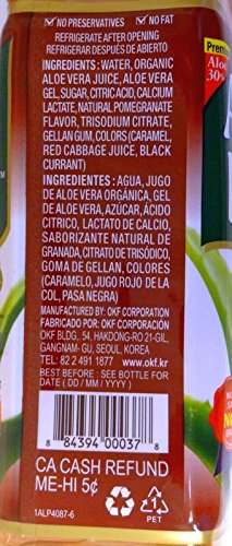 pomegranate flavoured aloe vera tonic