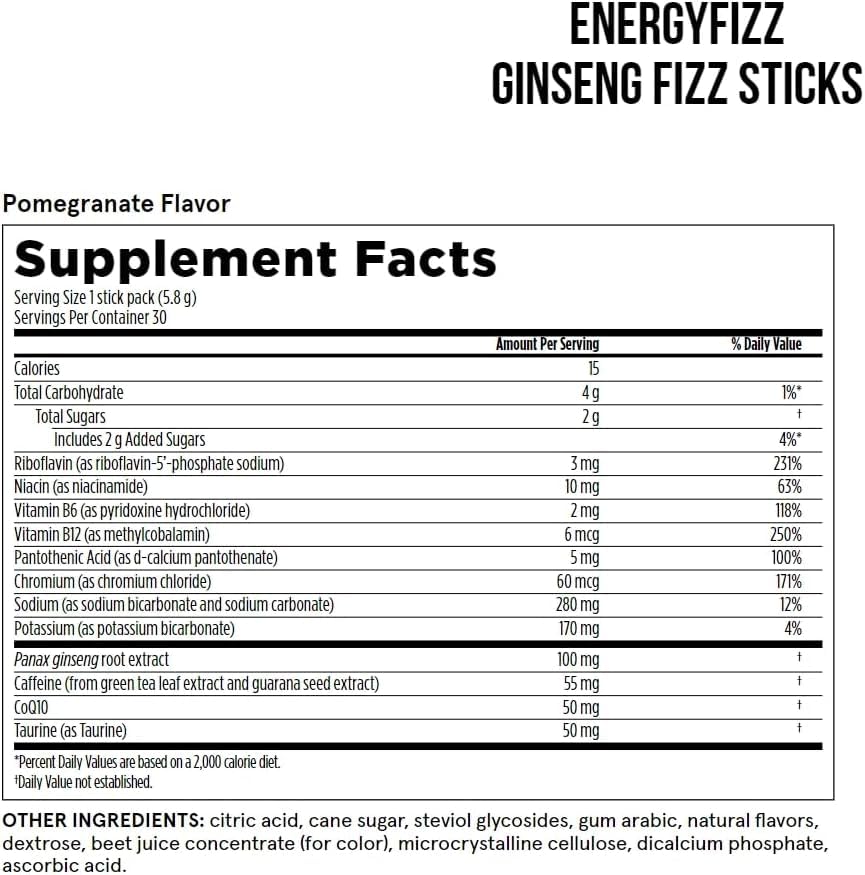 Pomegranate ginseng energy boost