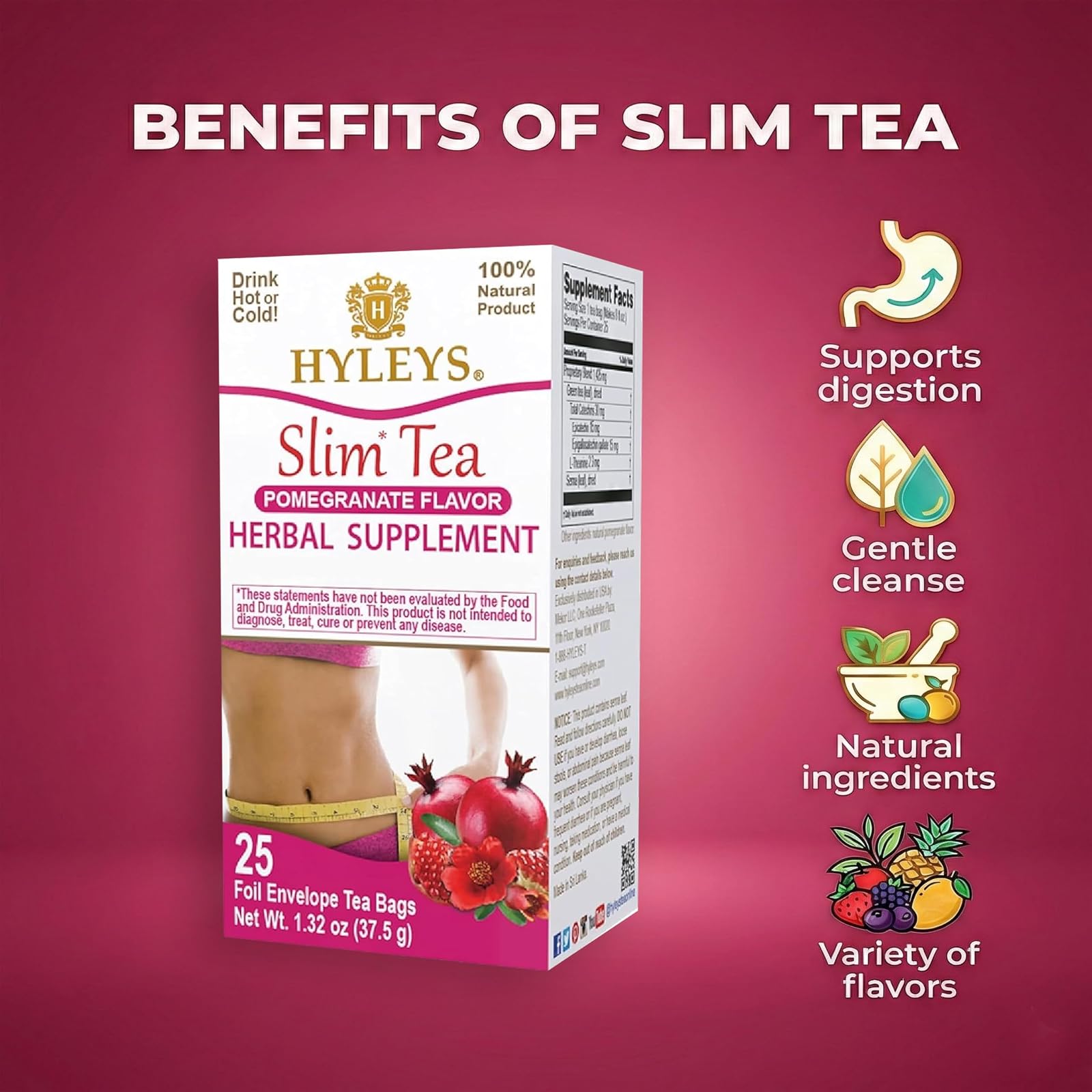 Pomegranate herbal tea bags