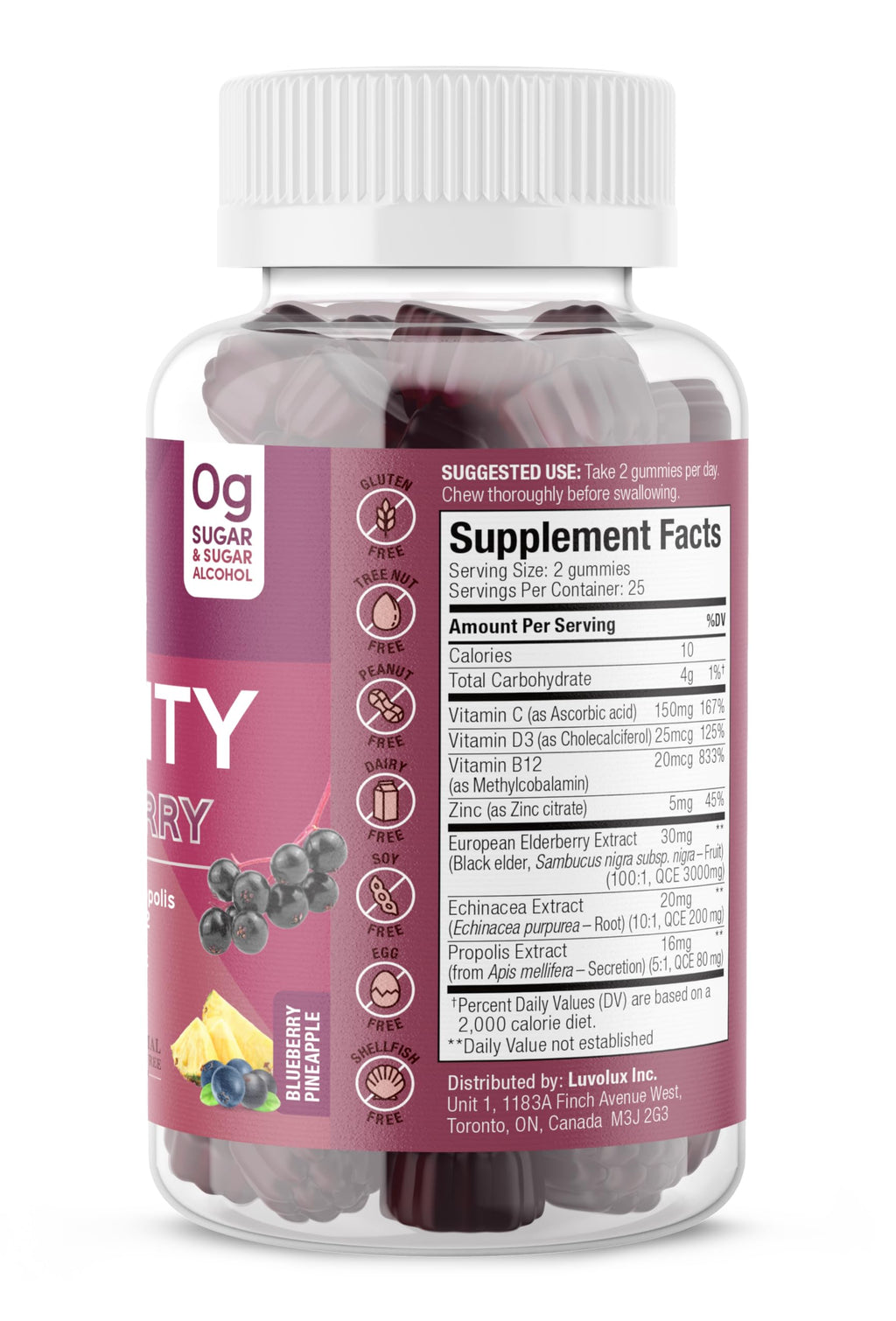 pomegranate lime flavour elderberry gummies