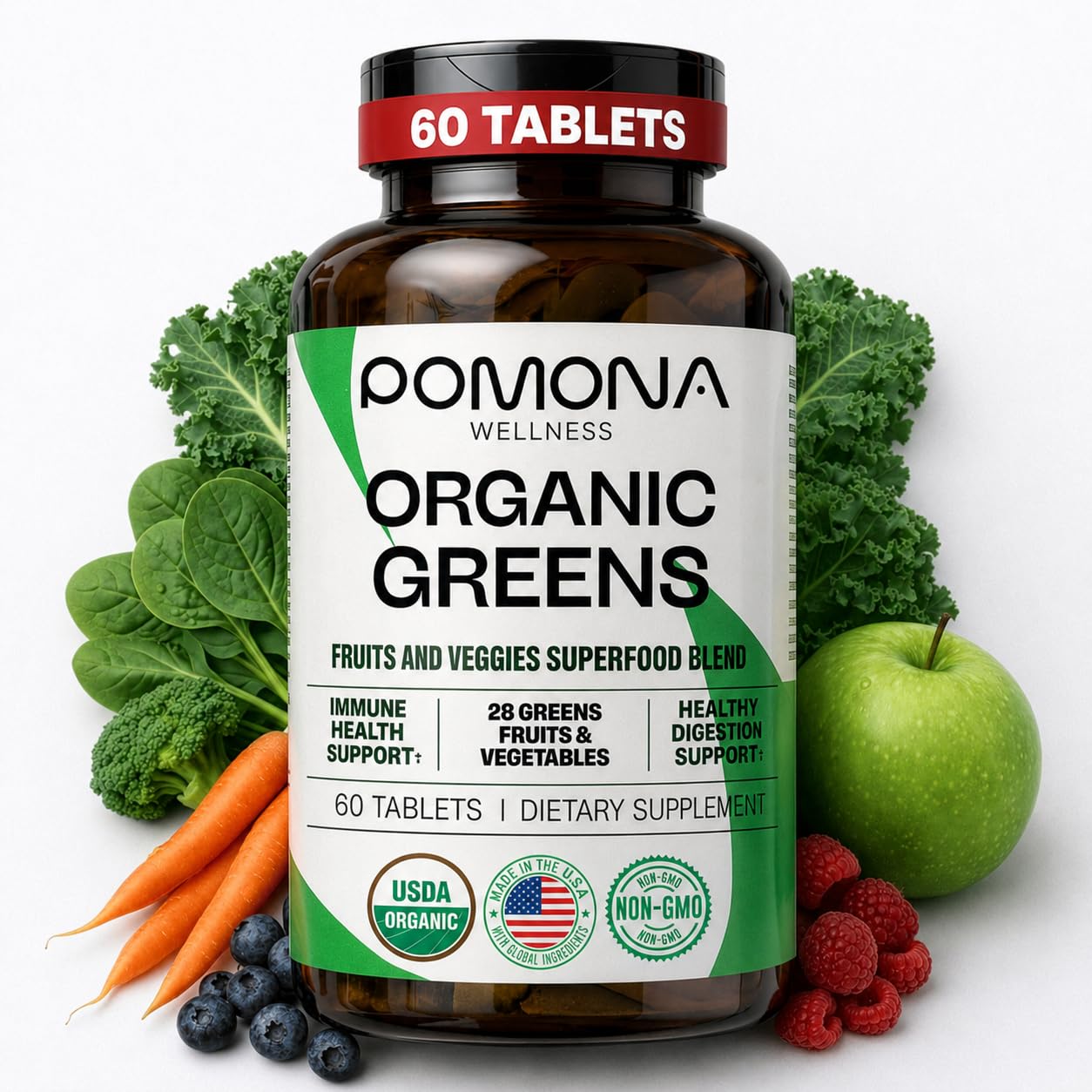 Pomona Wellness Super Greens tablets