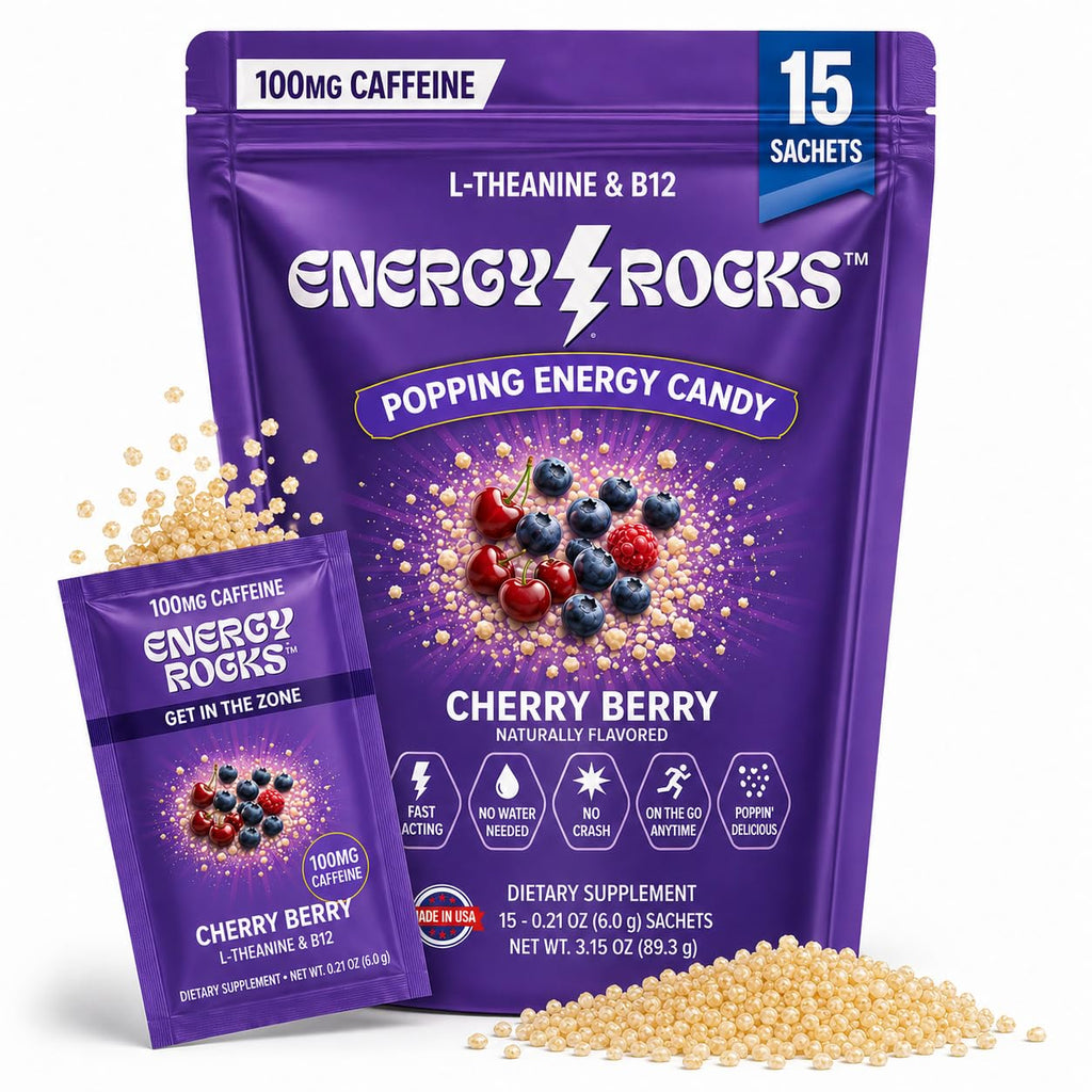 Popping caffeine candy for energy
