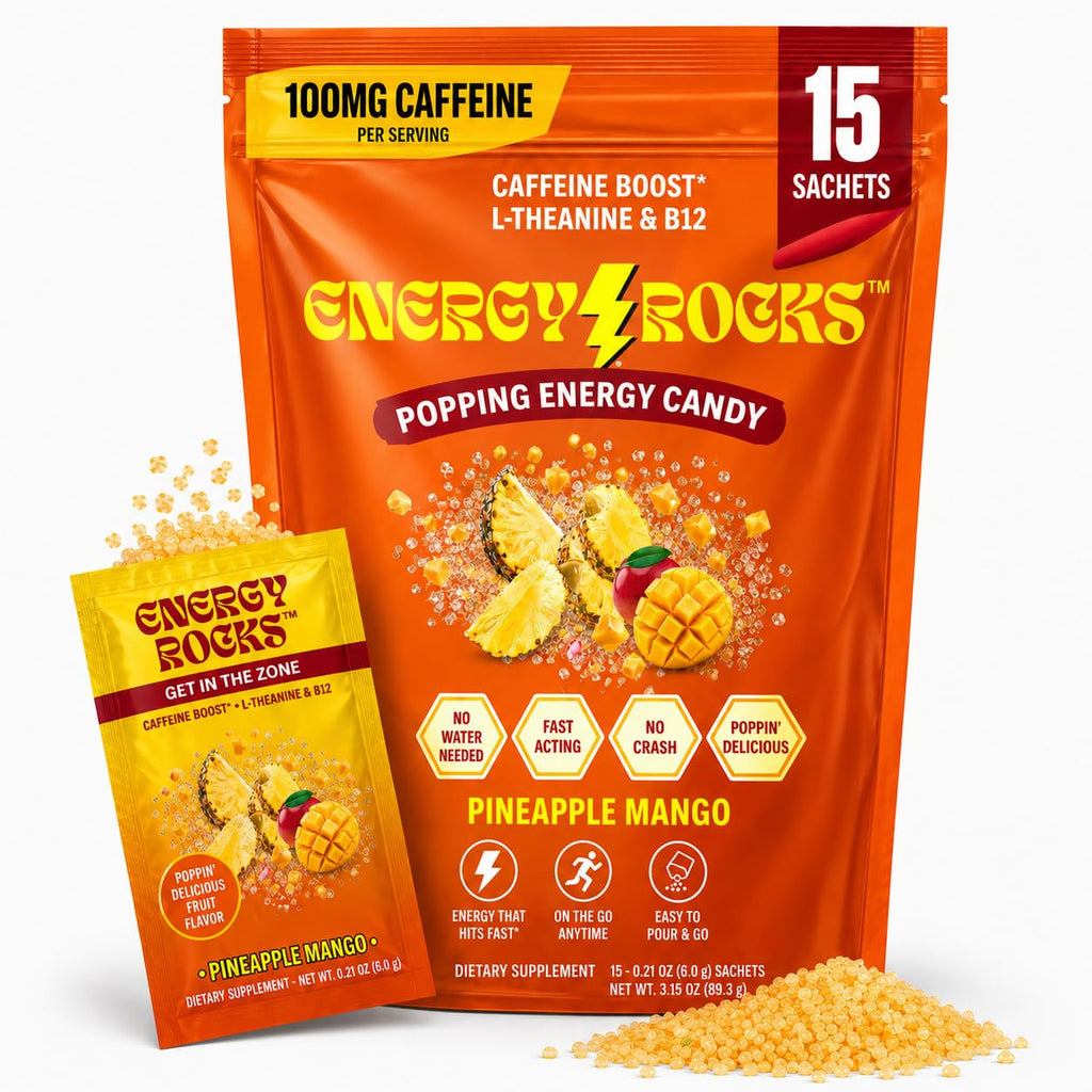 Popping caffeine candy for energy