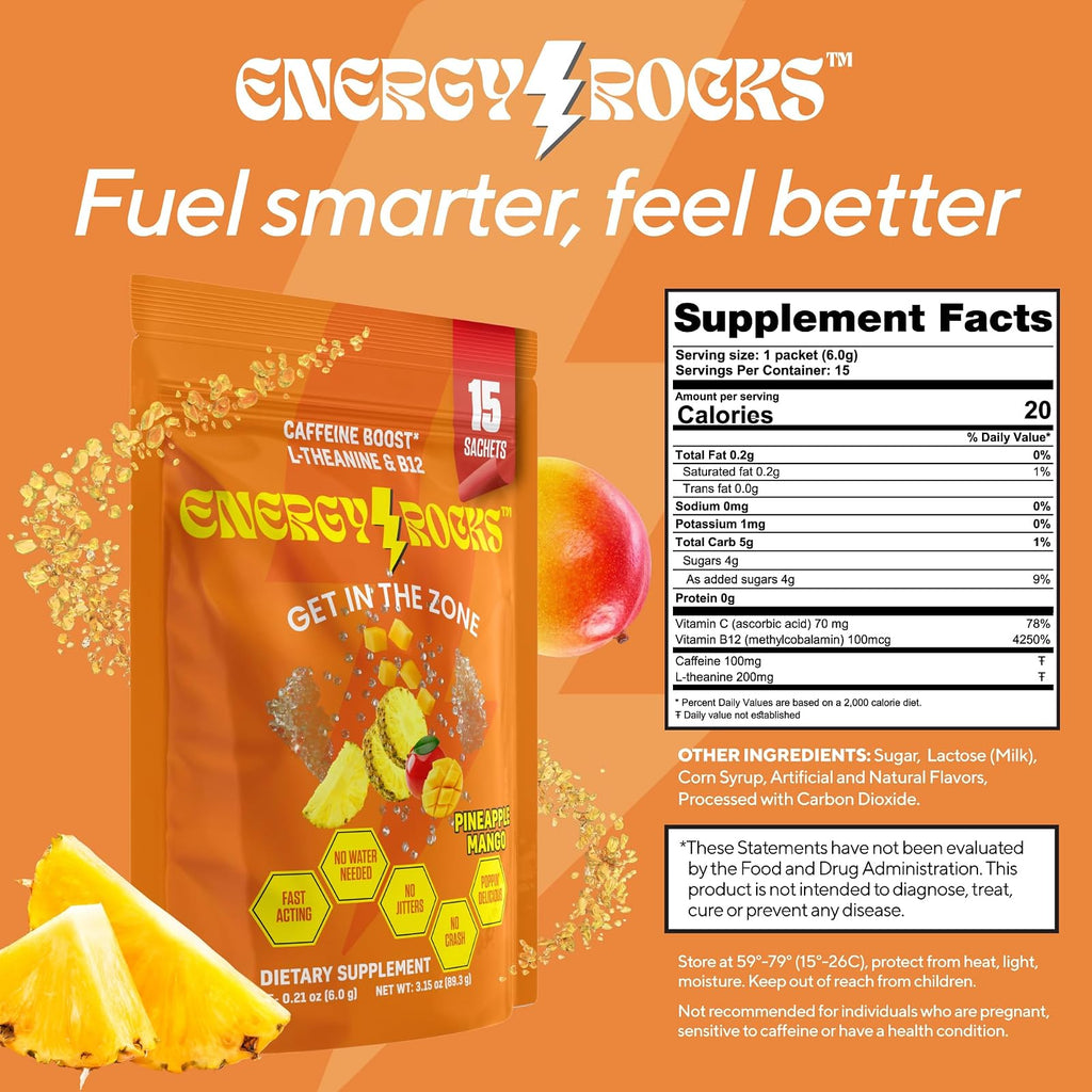 Popping candy for sustained energy