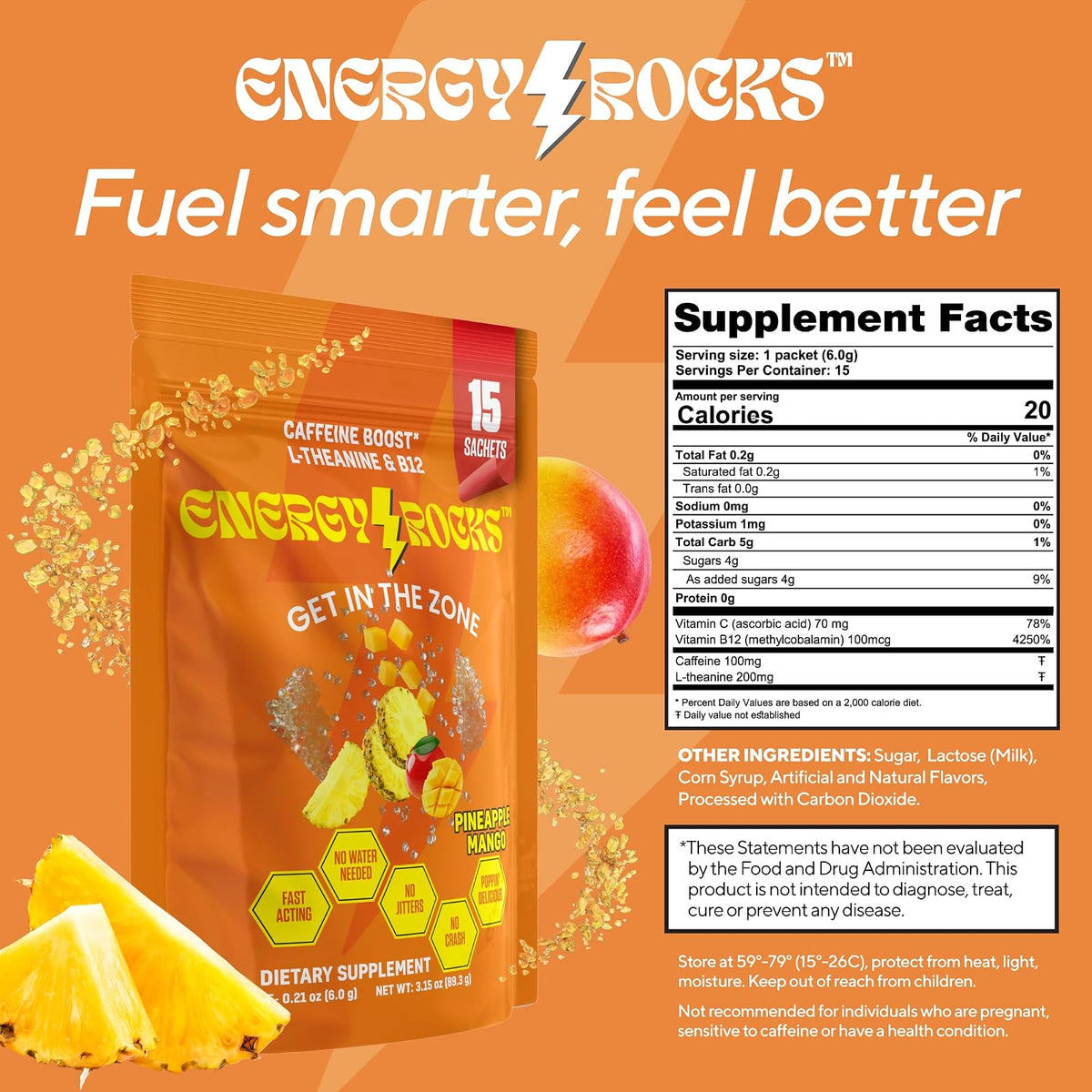 Popping candy for sustained energy