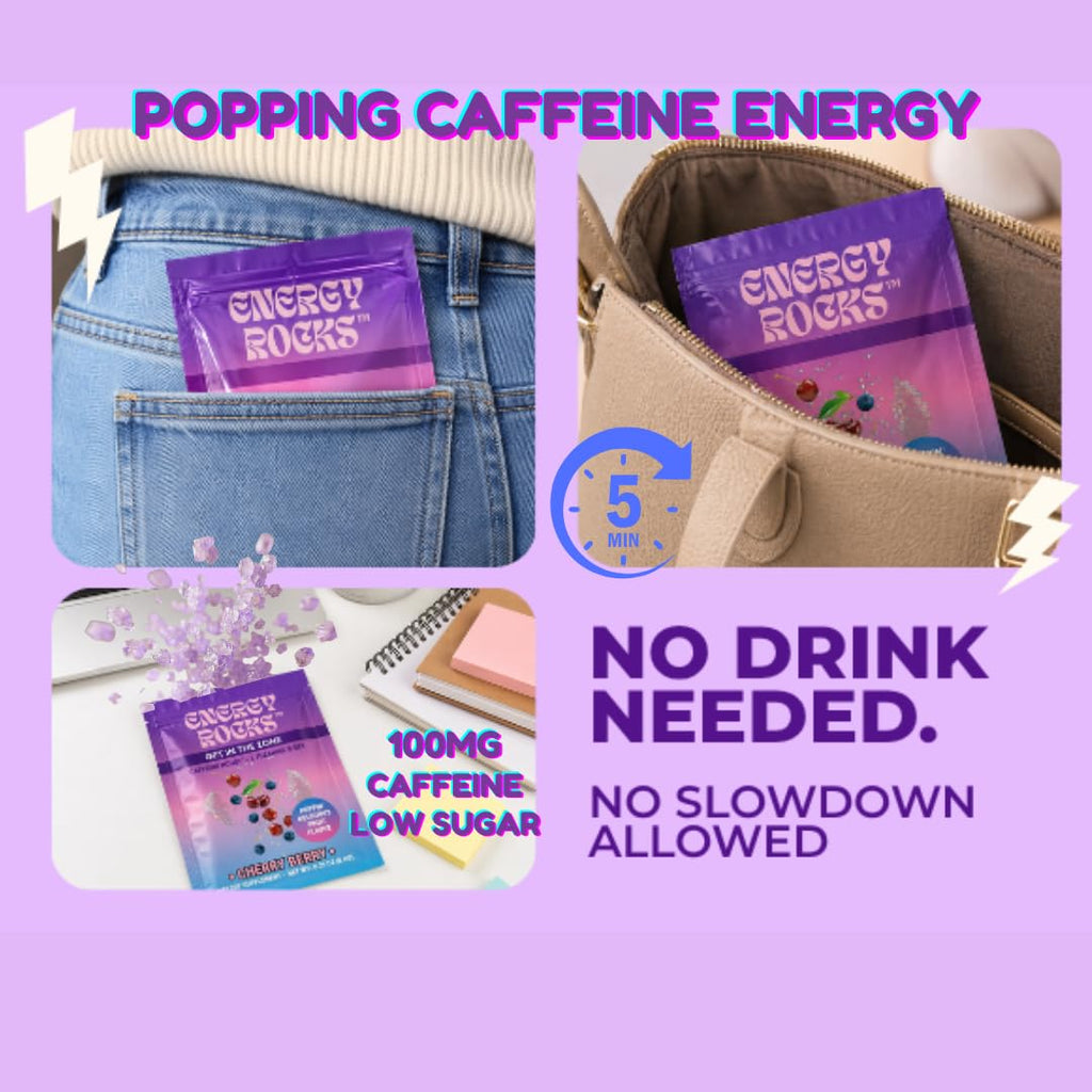 Popping energy chews for quick boost