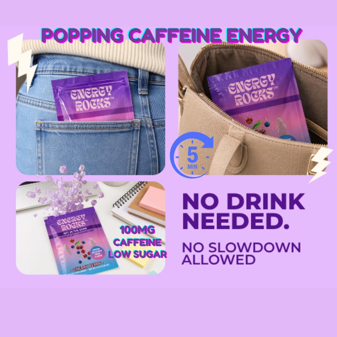 Popping energy chews for quick boost