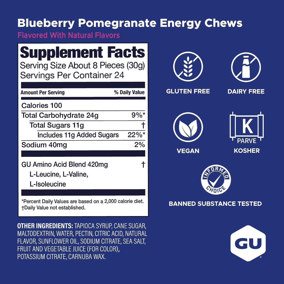 Portable energy snacks for running