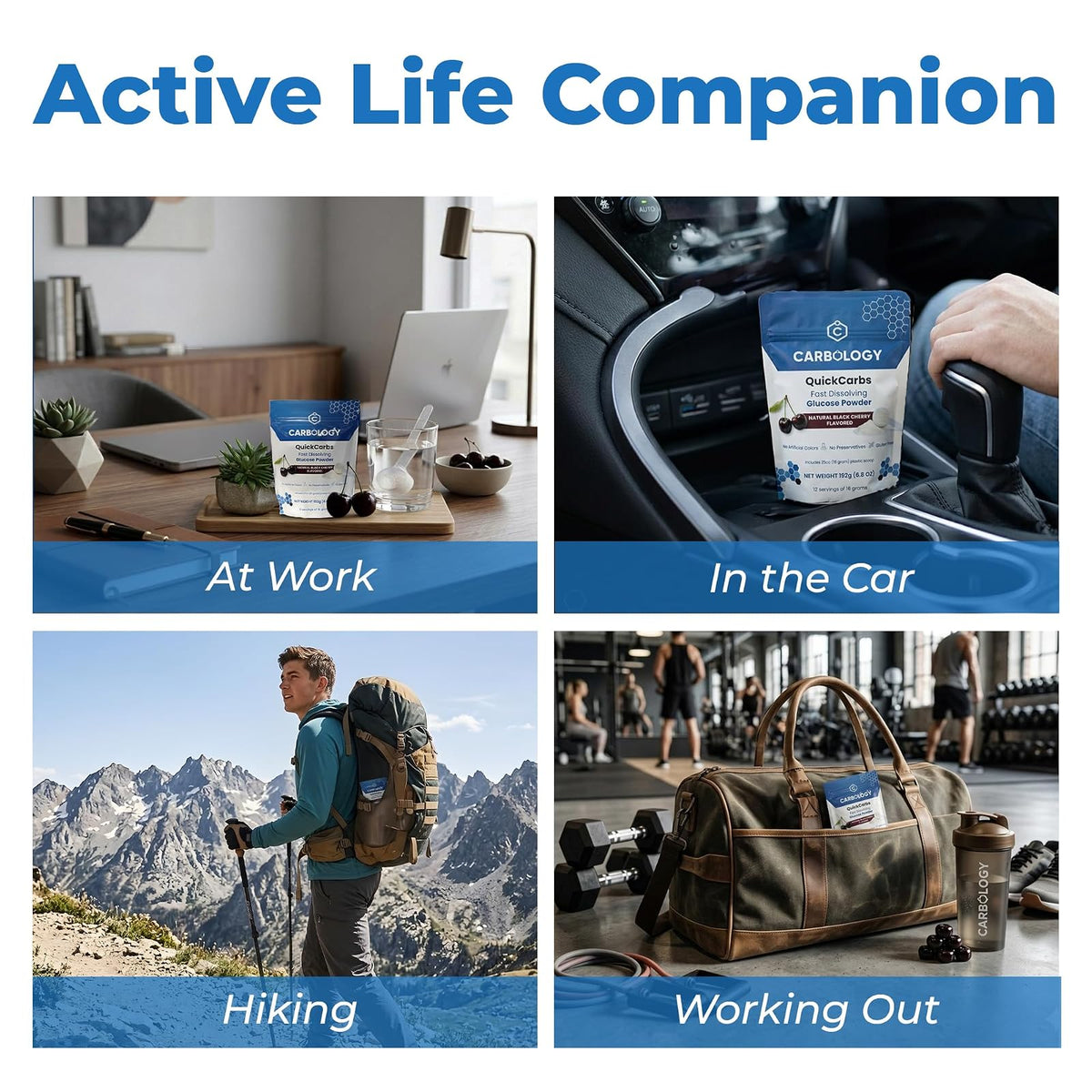 Portable glucose powder for workouts