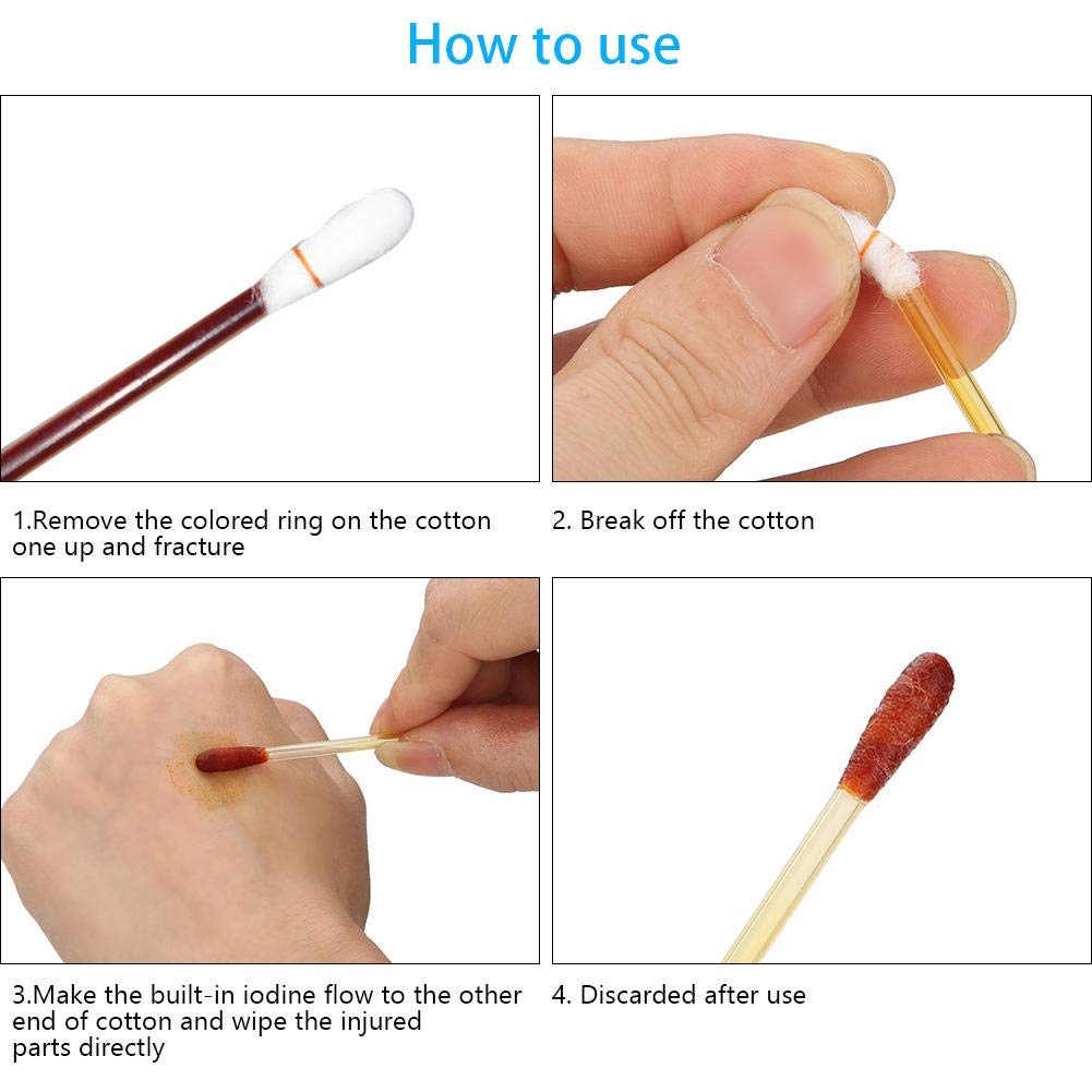 portable iodine cotton sticks kit