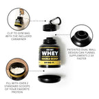 portable whey protein container funnel