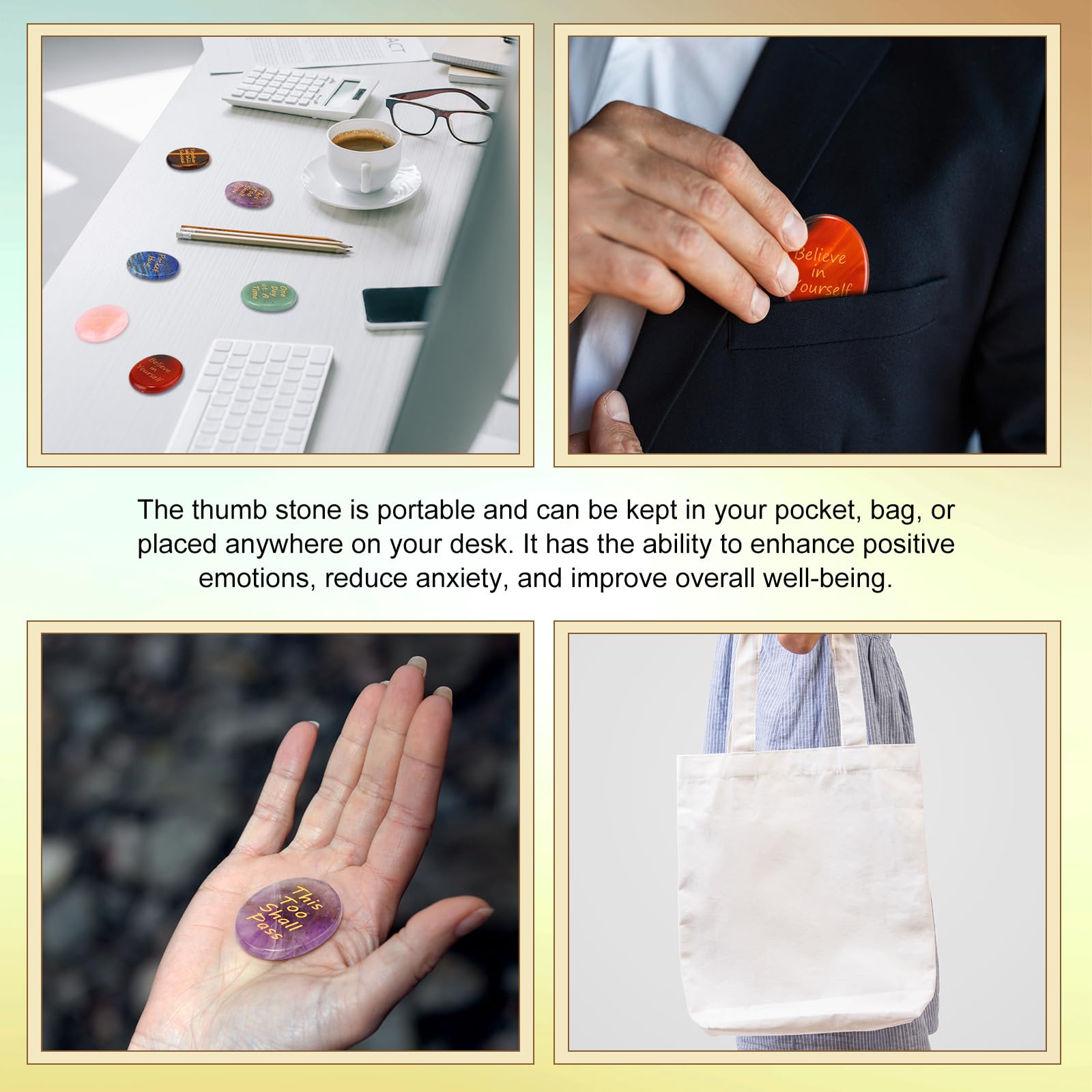 portable worry stones travel bag