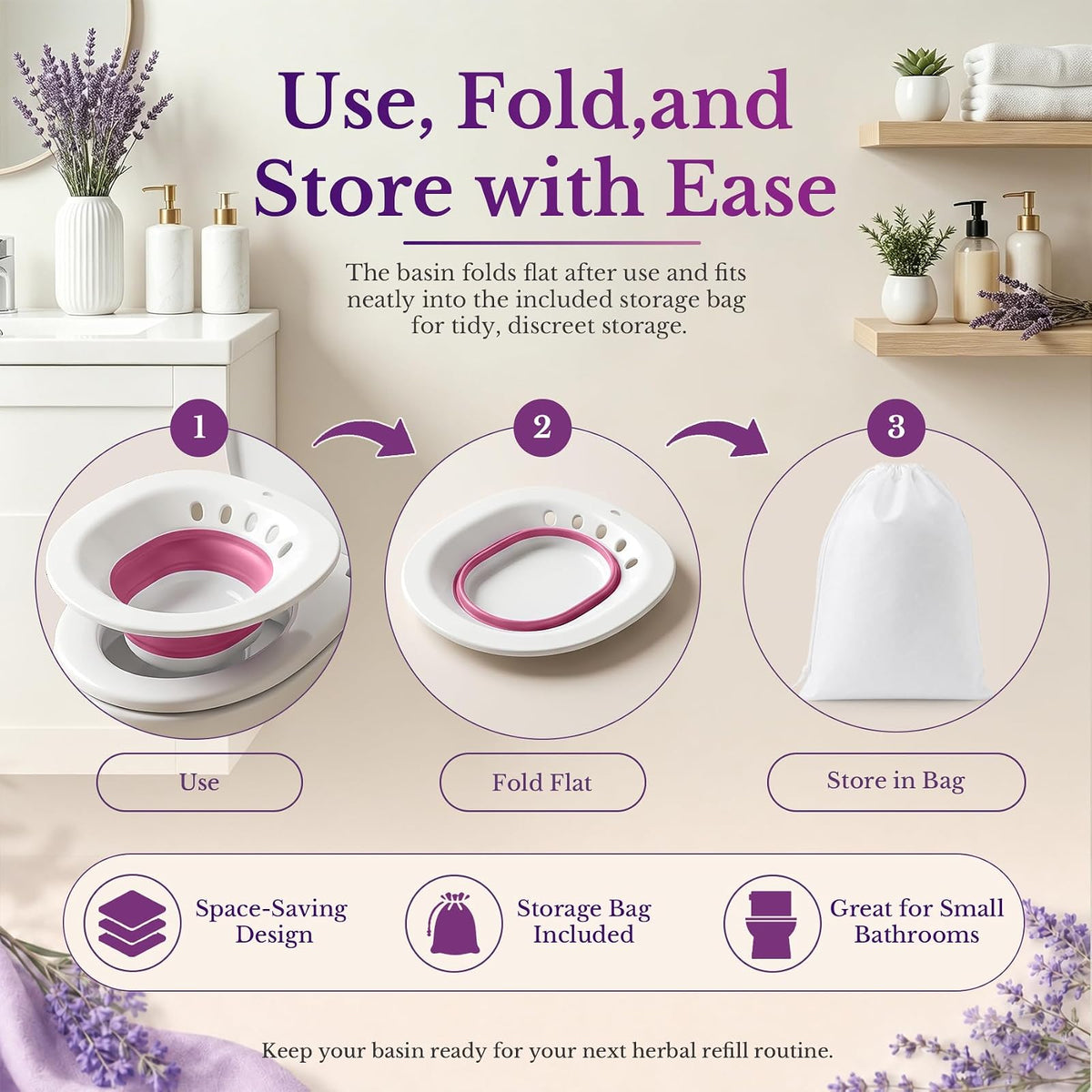 Portable yoni steam kit pink