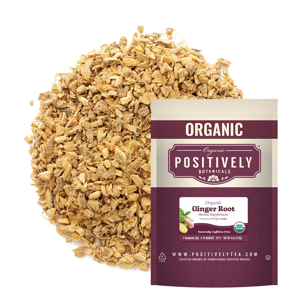 Positively Botanicals ginger root herbal tea