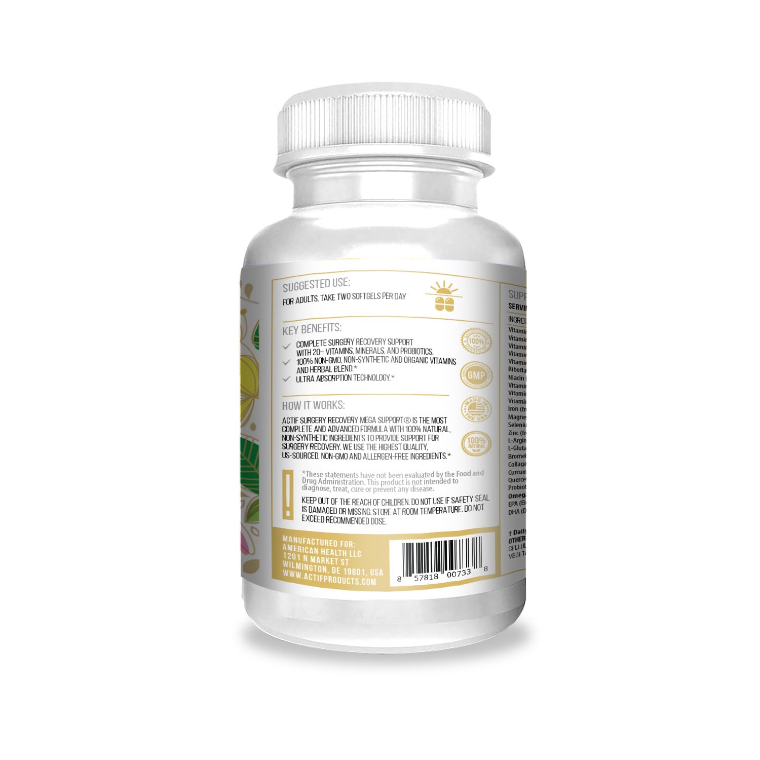 Post-surgery health support vitamins