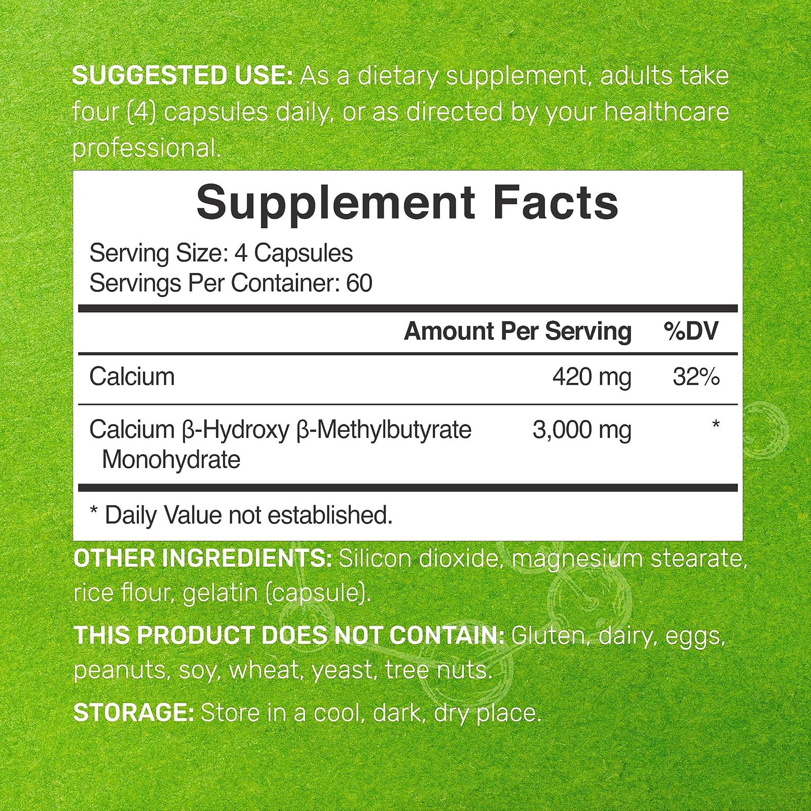 Post-workout supplement with 3000 mg HMB