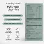 Postnatal vitamins with essential nutrients