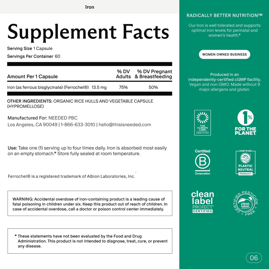 Postpartum iron supplement for new mothers