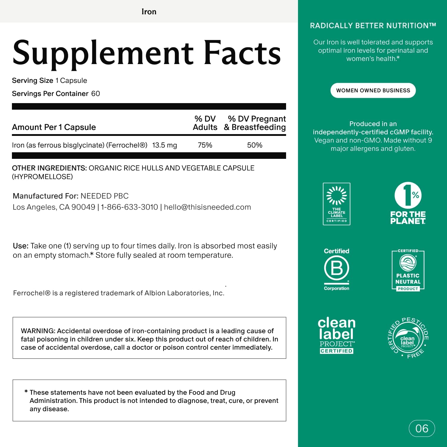 Postpartum iron supplement for new mothers
