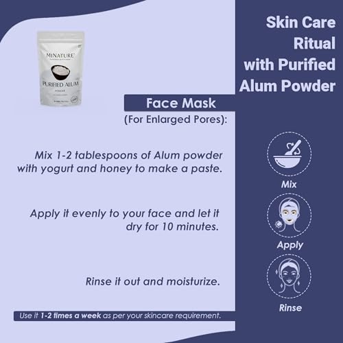 Potassium alum powder for skincare routine