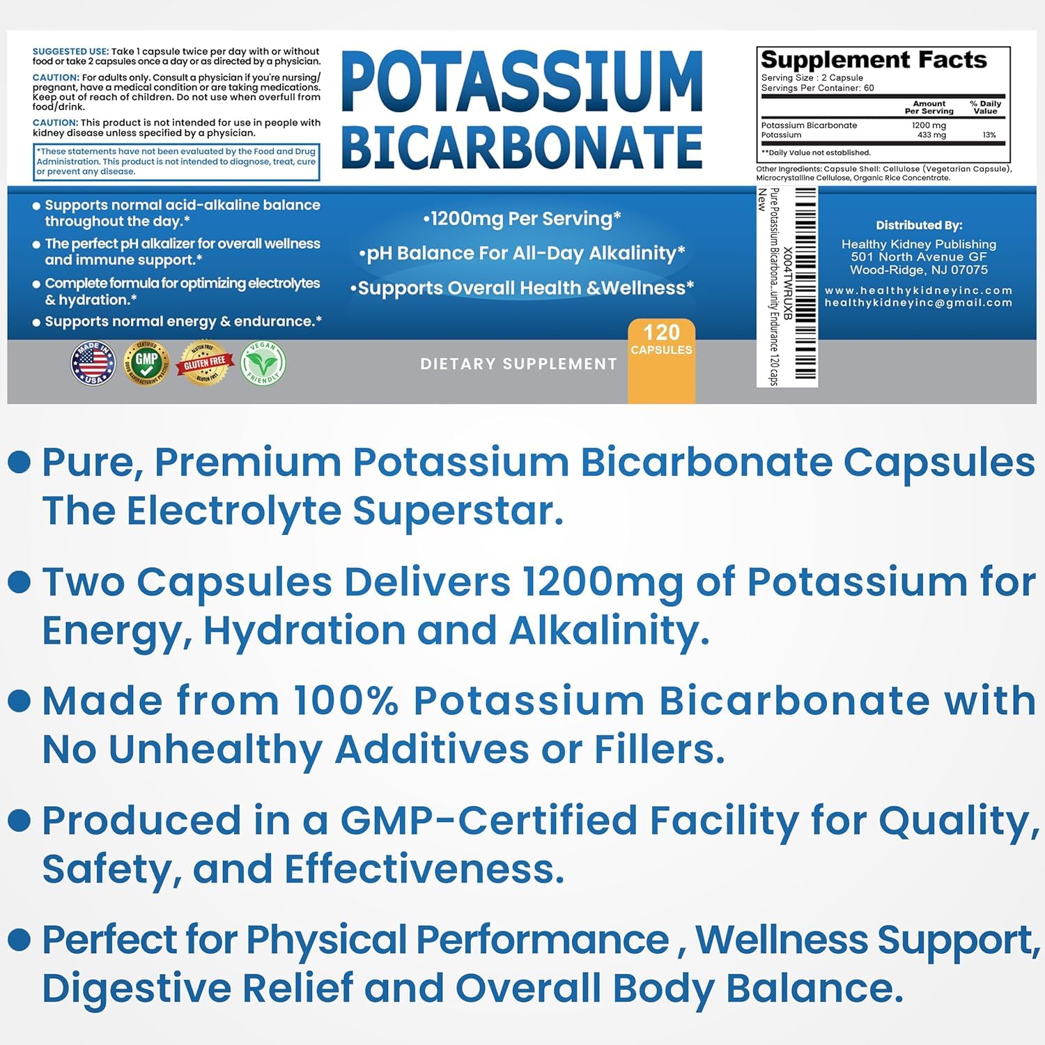 Potassium bicarbonate for muscle support