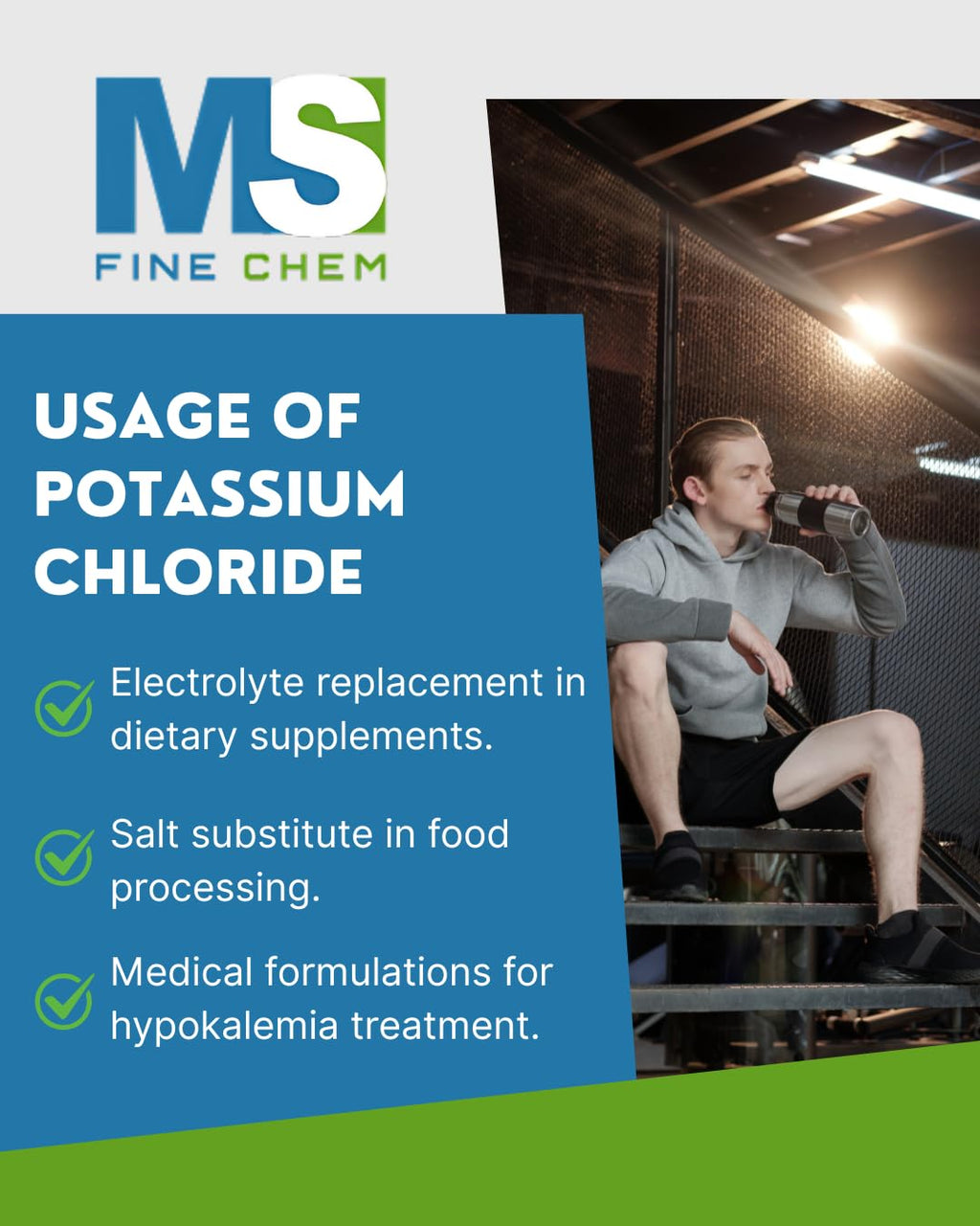 Potassium chloride powder for hydration