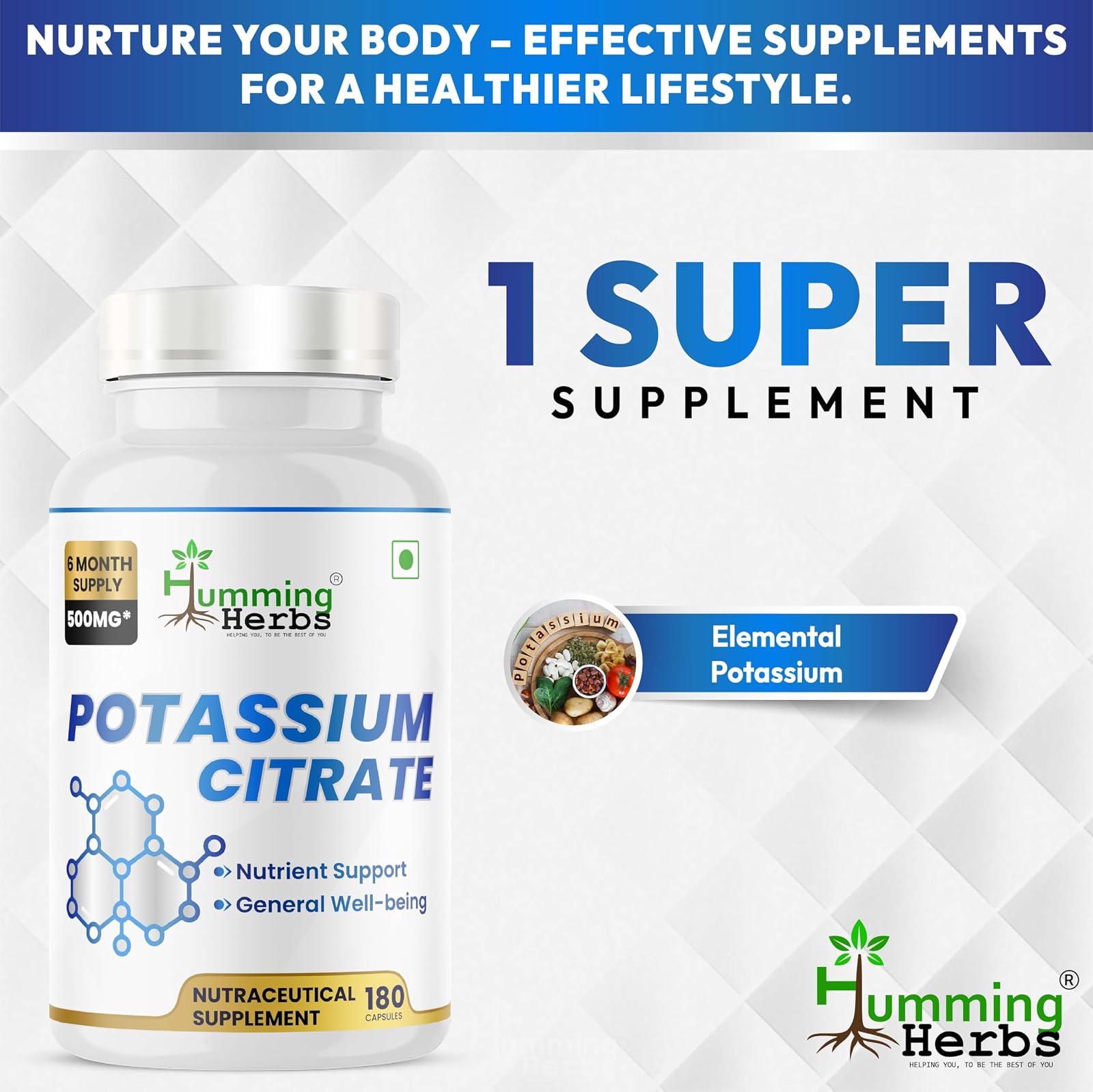 Potassium citrate for electrolyte balance