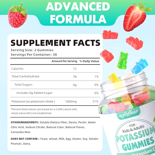 Potassium citrate gummies support leg cramps