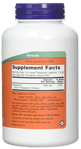 Potassium citrate powder for energy